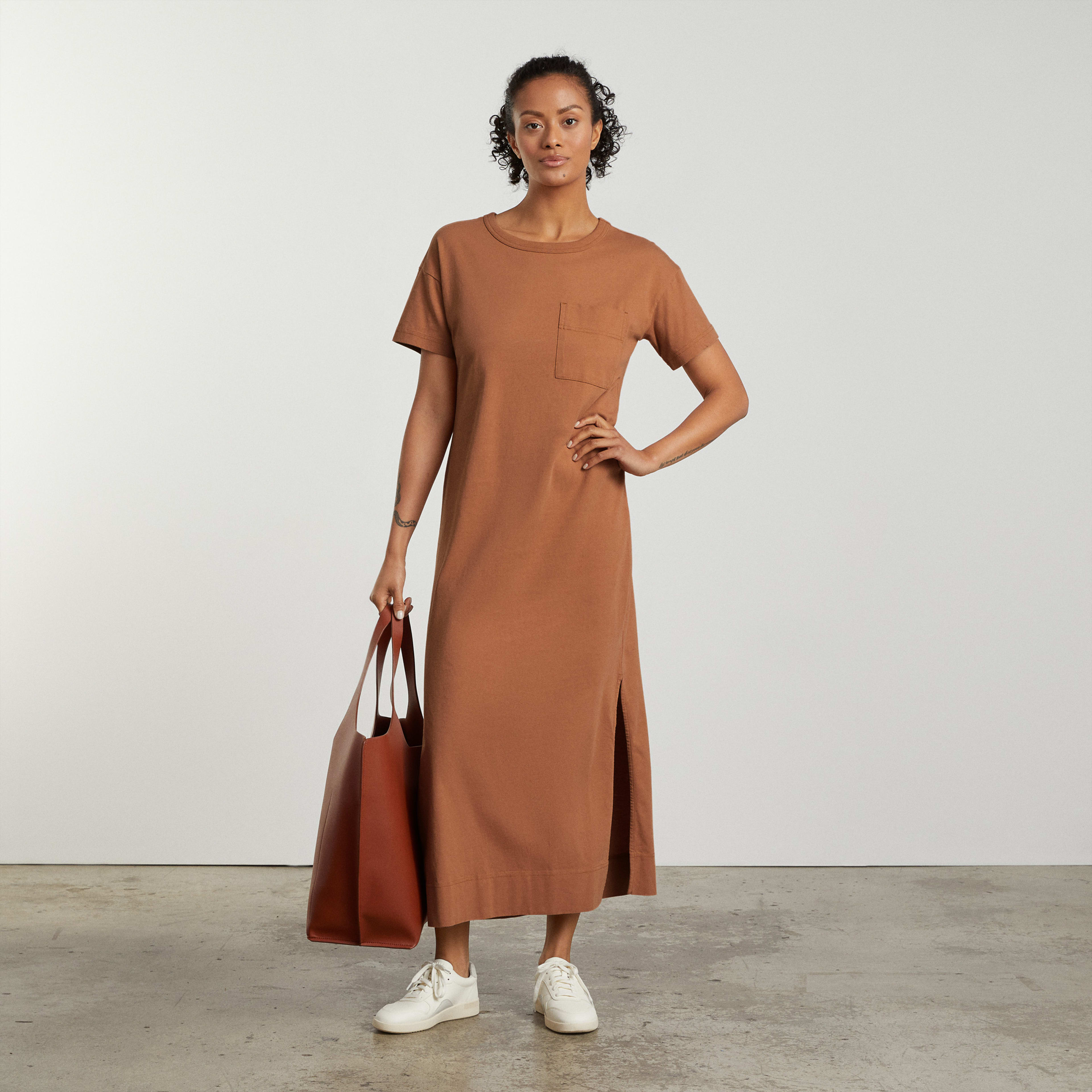 The Organic Weekend Maxi Dress Tawny Brown – Everlane