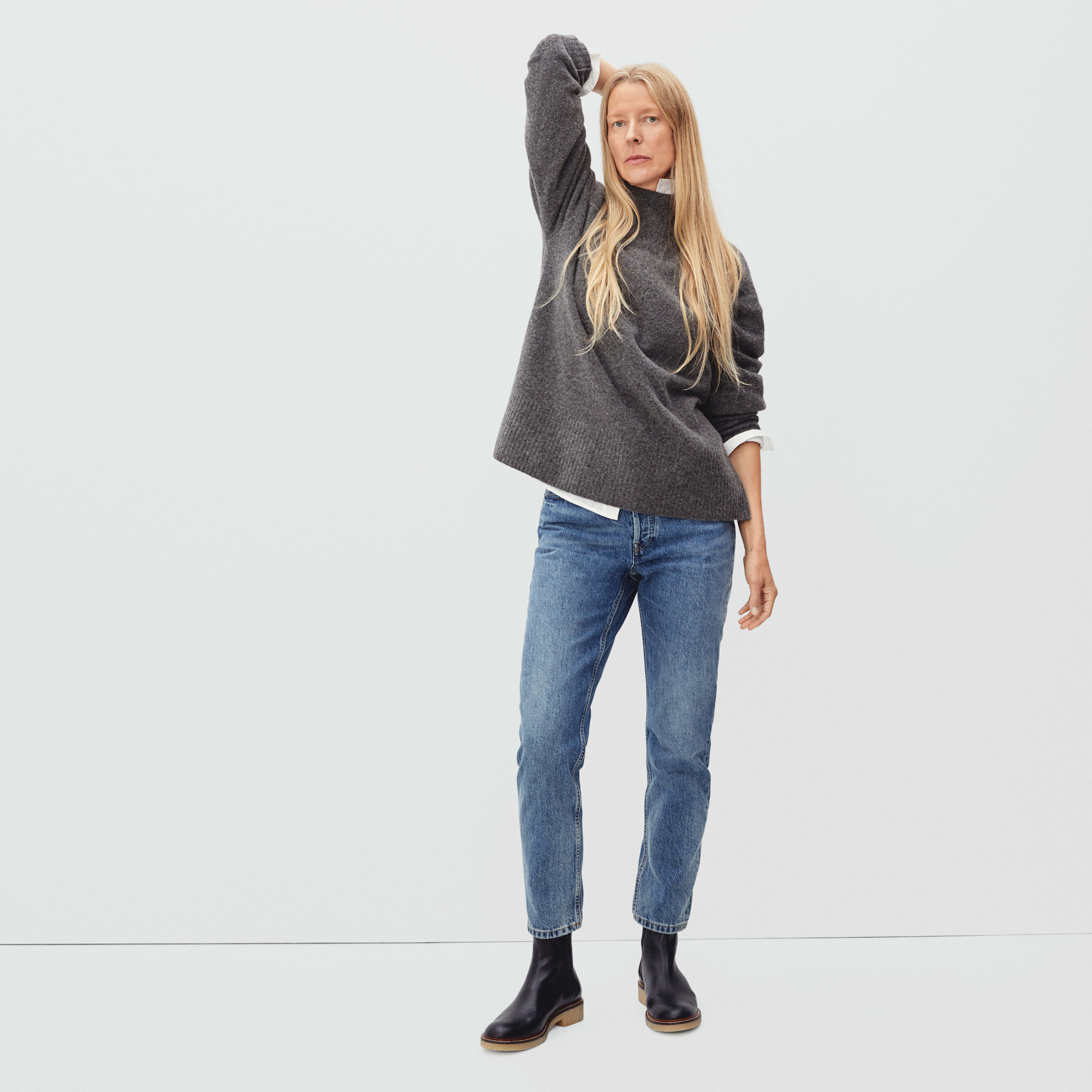 The Cozy-Stretch Pullover Heathered Charcoal – Everlane