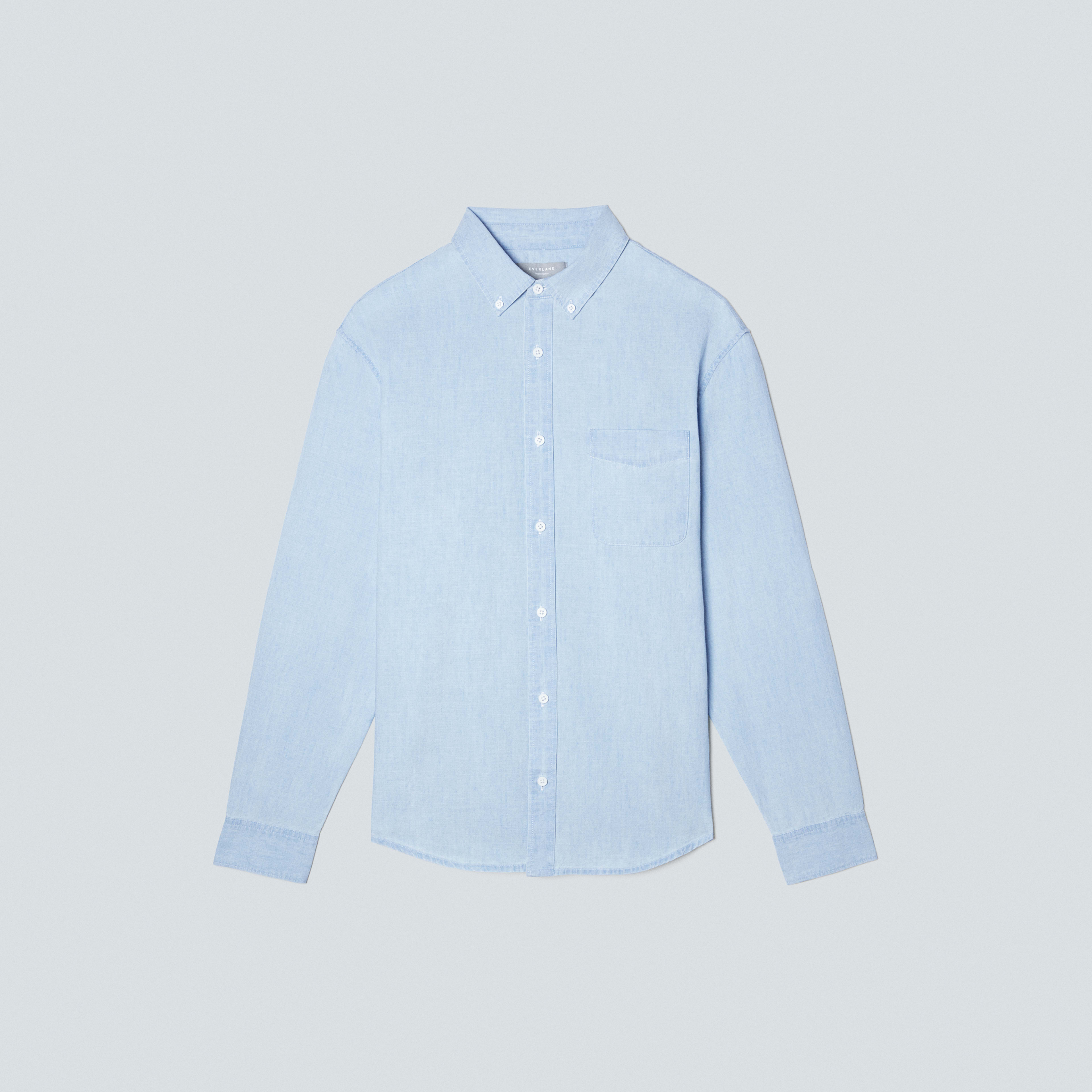 The Relaxed Organic Chambray Shirt Icy Blue – Everlane