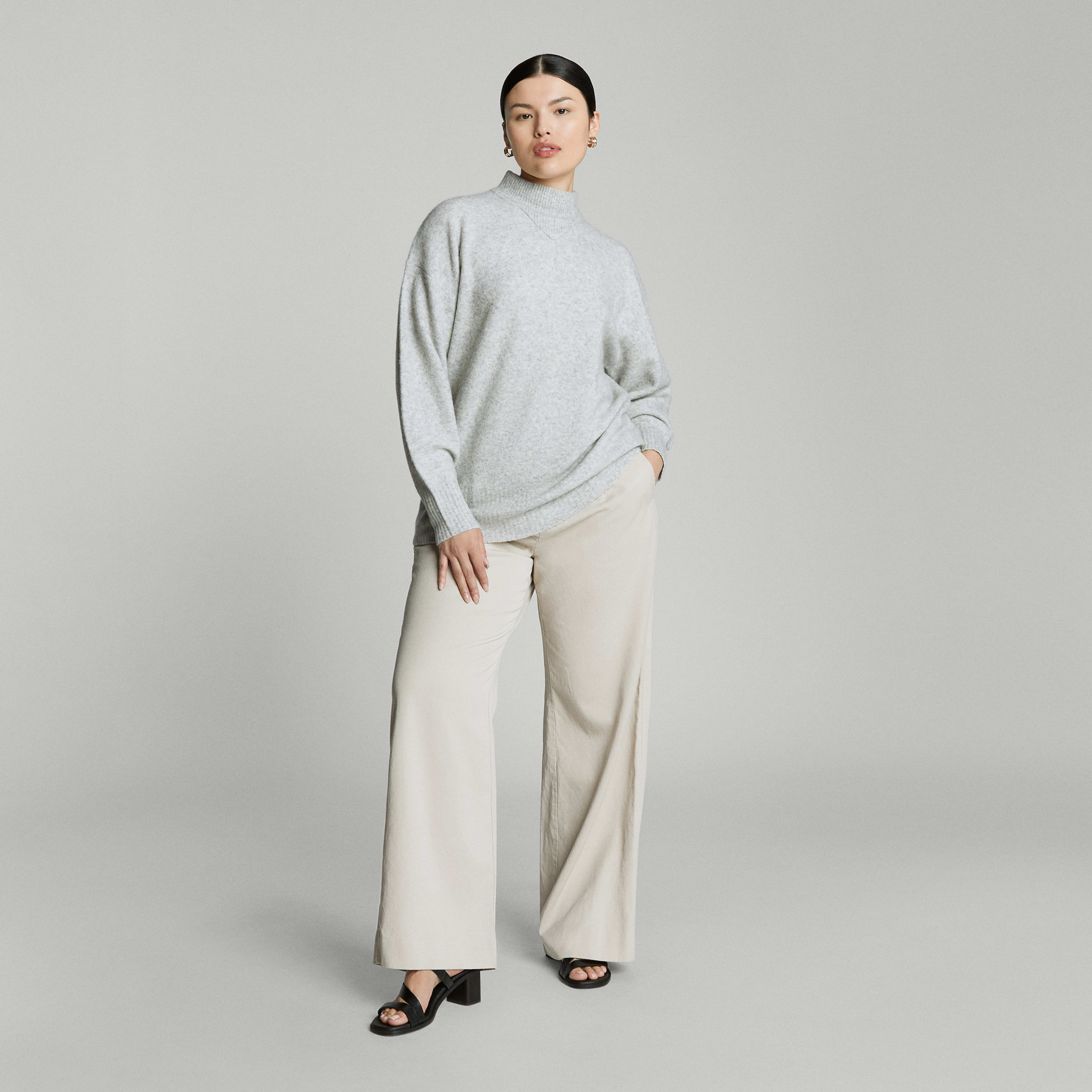 The Cozy-Stretch Pullover Heathered Grey – Everlane