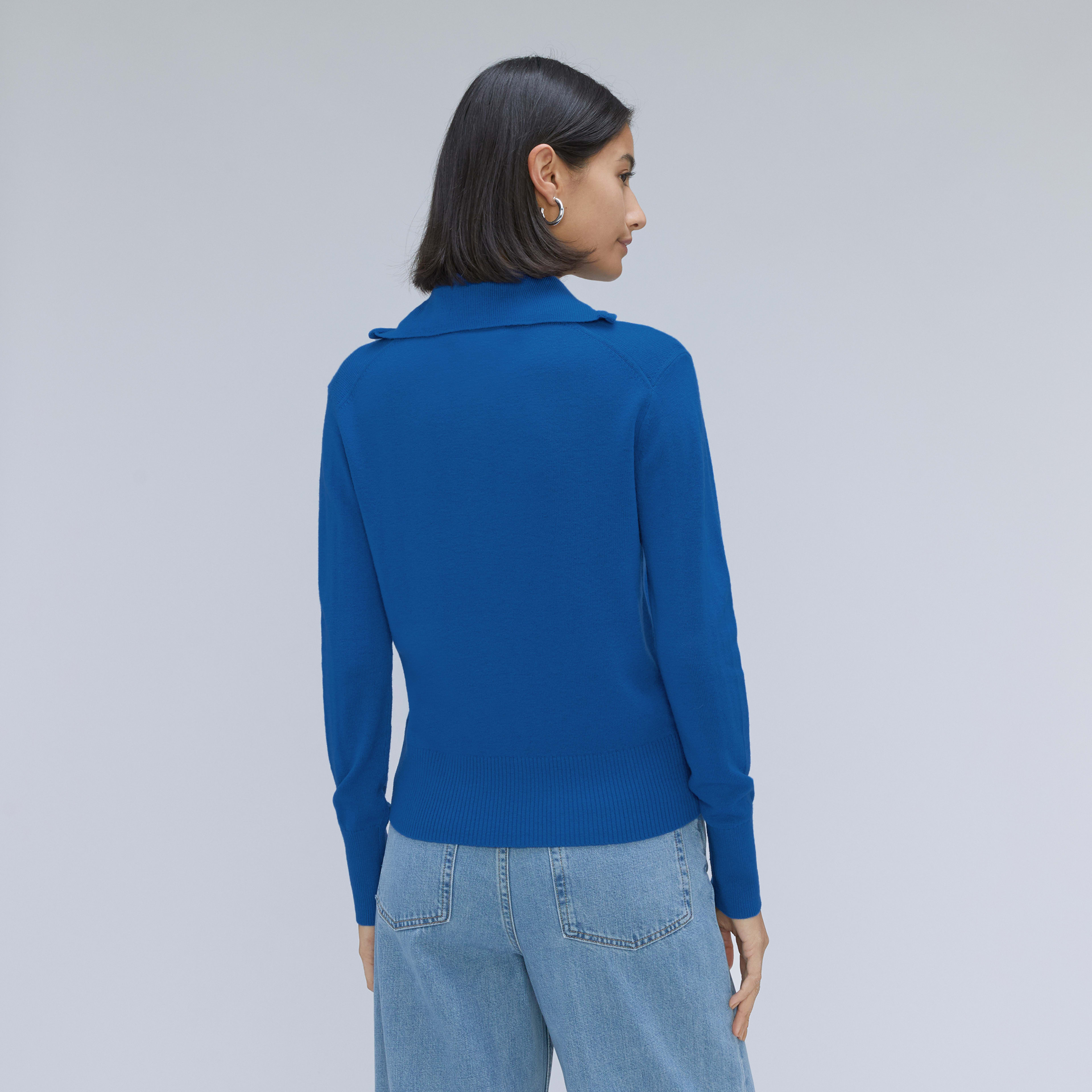 The Luxe Merino Half-Zip Sweater Lapis Blue – Everlane