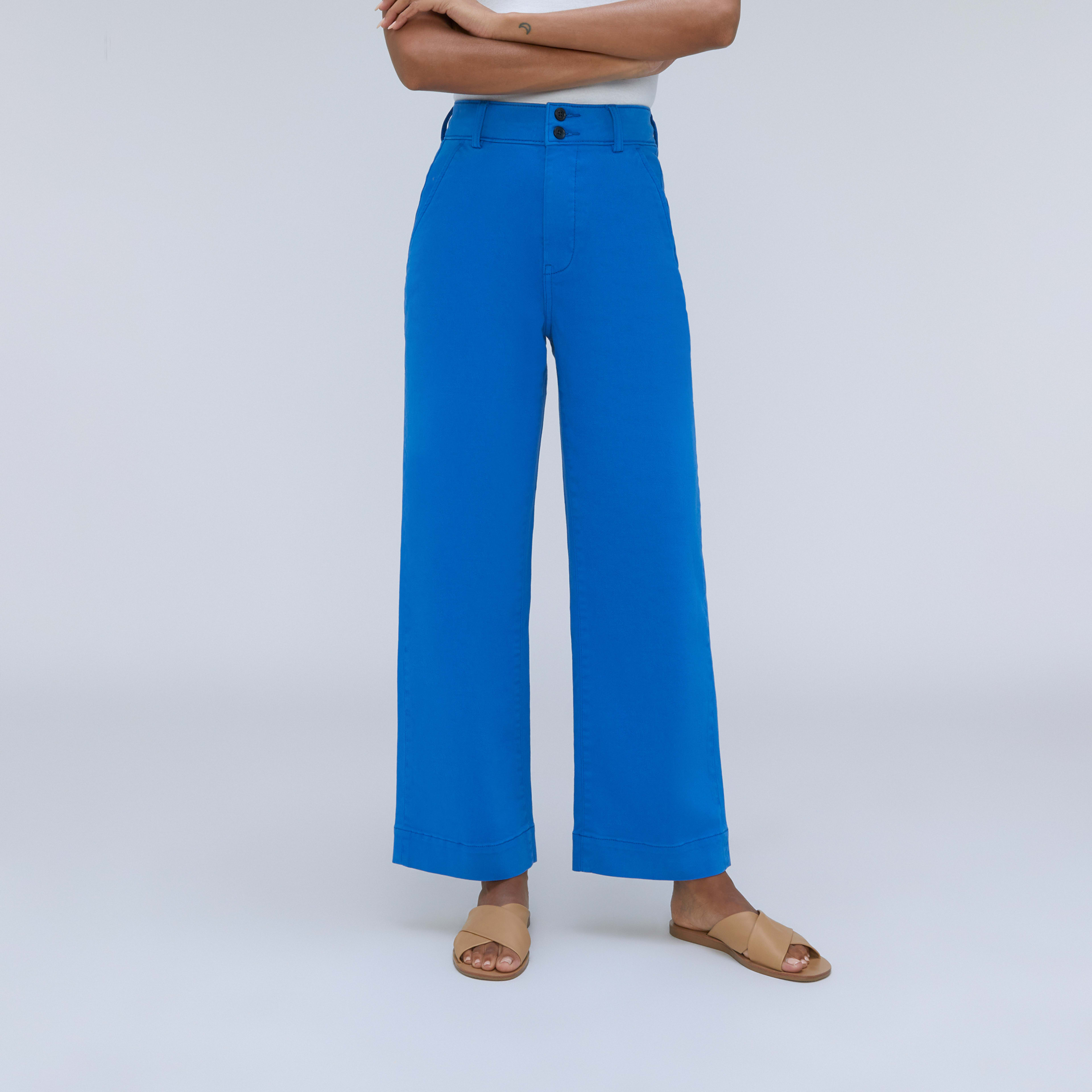 The Organic Wide-Leg Pant Lapis Blue – Everlane
