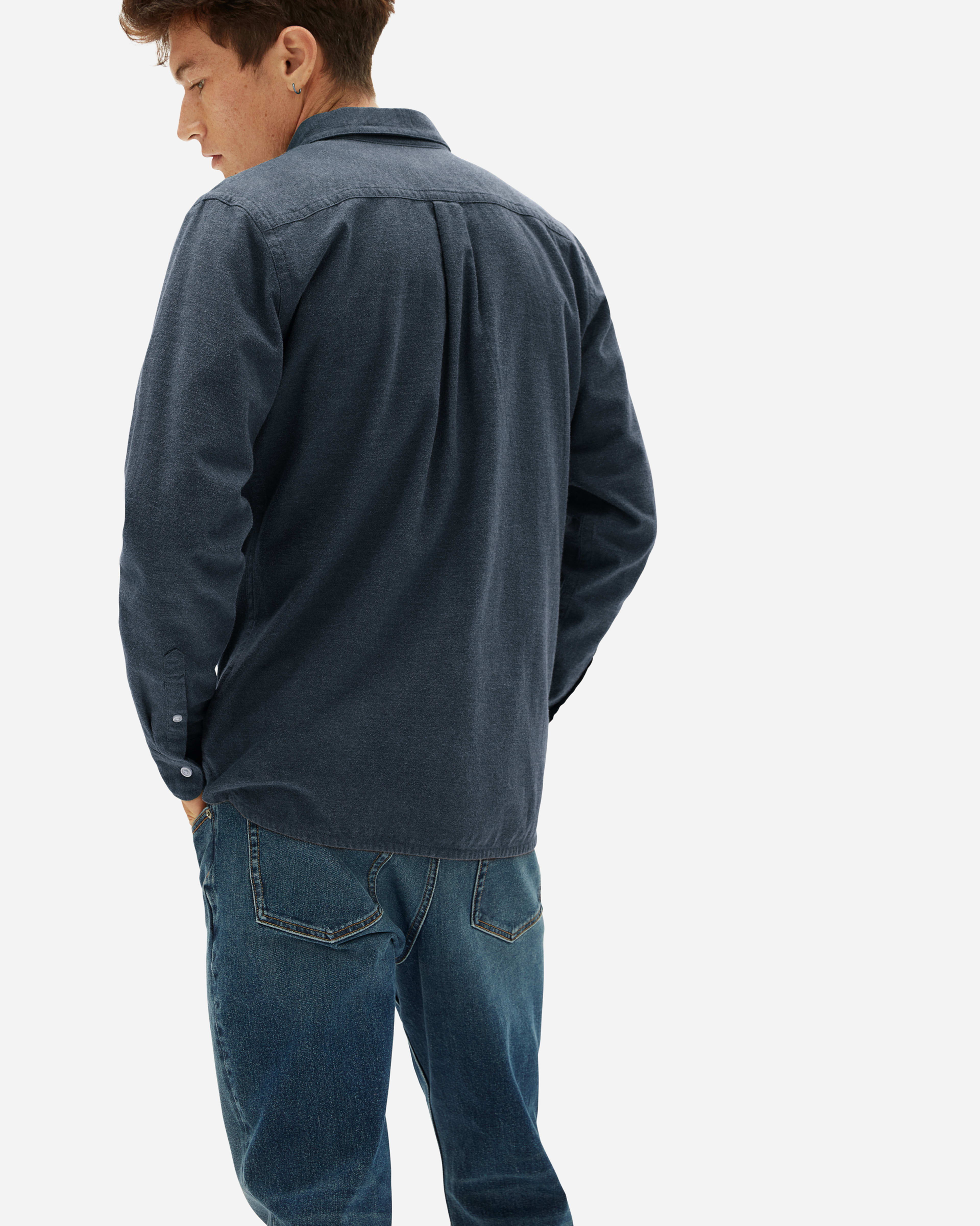 The Brushed Flannel Shirt Heather Navy – Everlane
