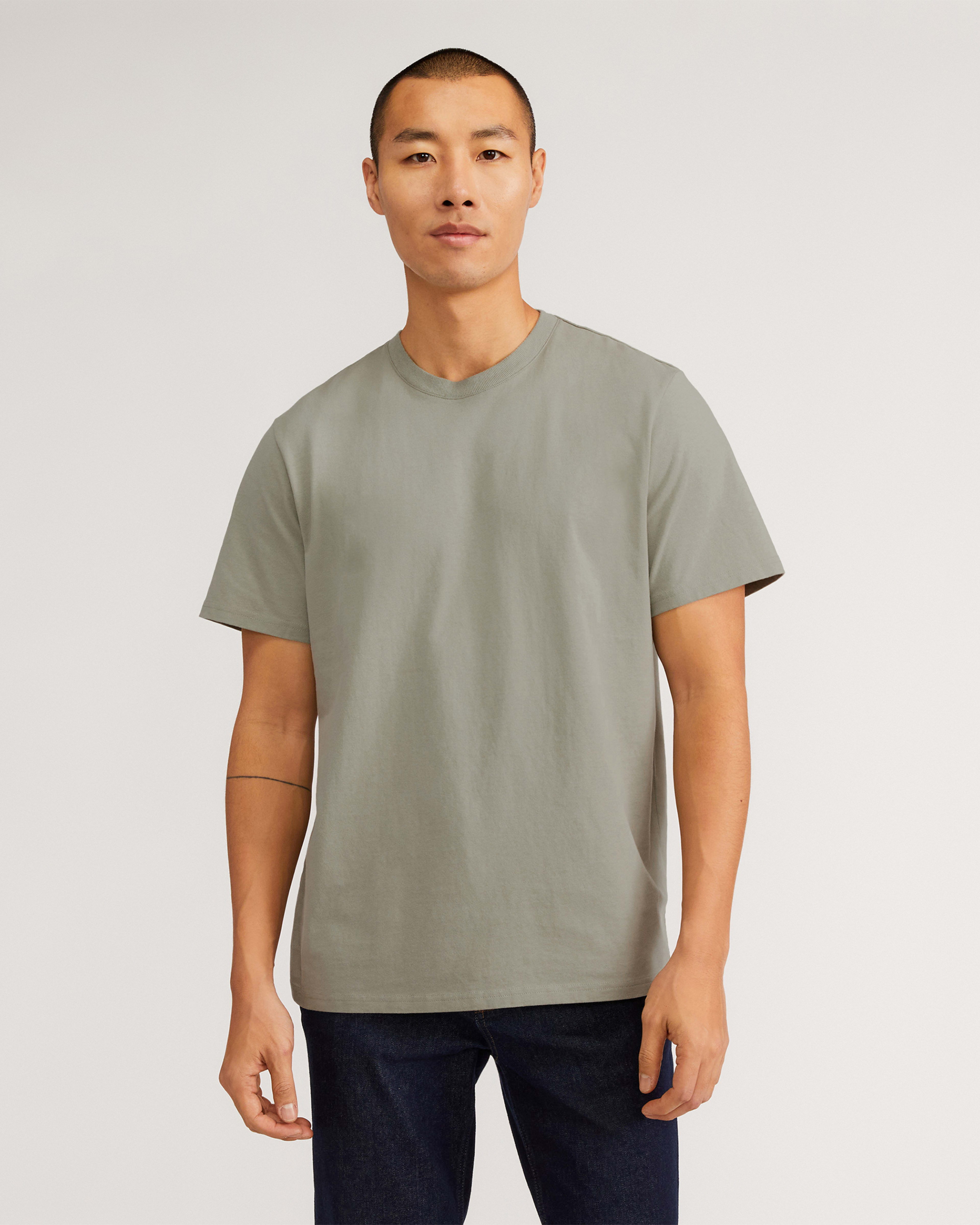 The Premium-Weight Crew | Uniform Seagrass – Everlane