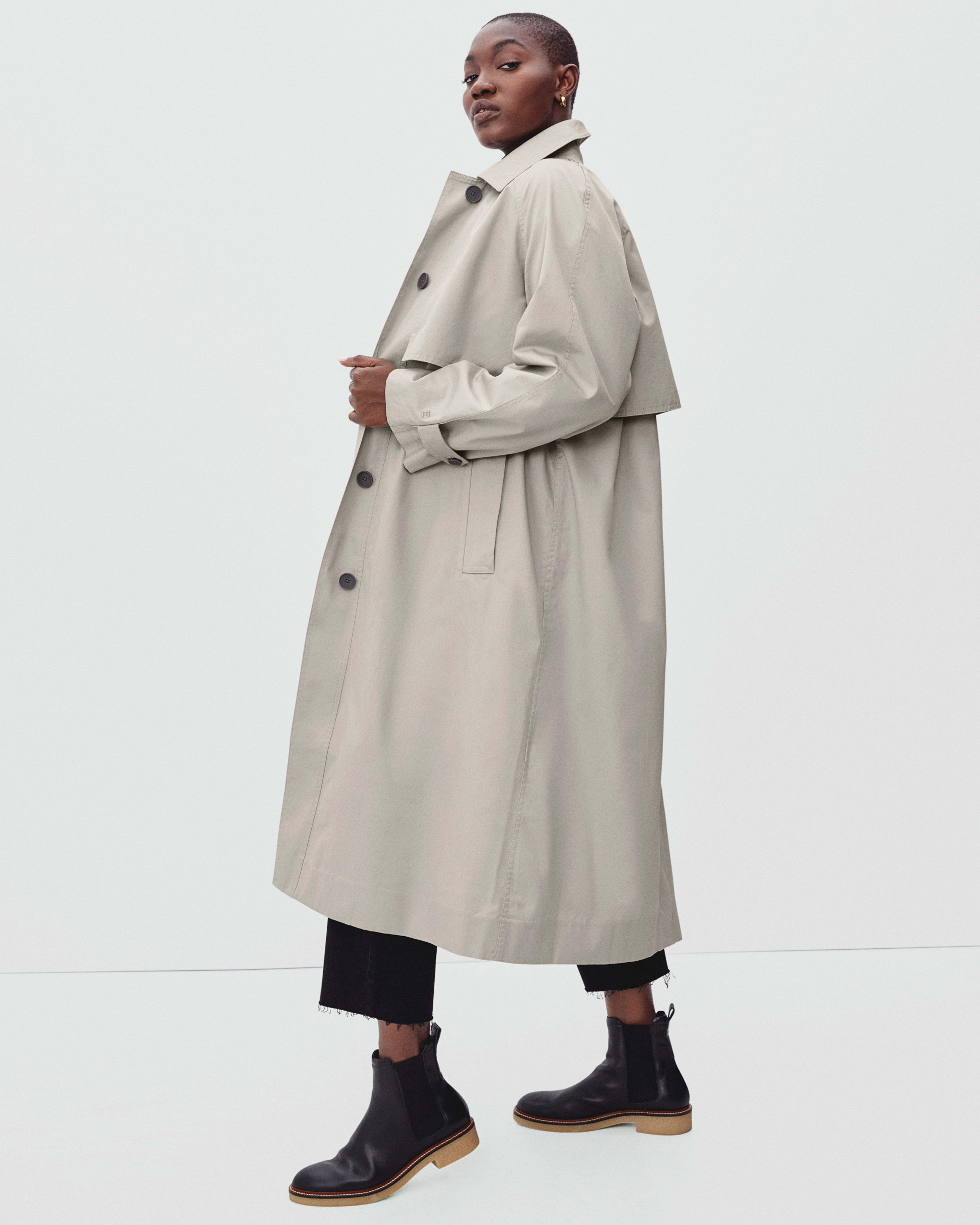 The Long Mac Coat Stone – Everlane