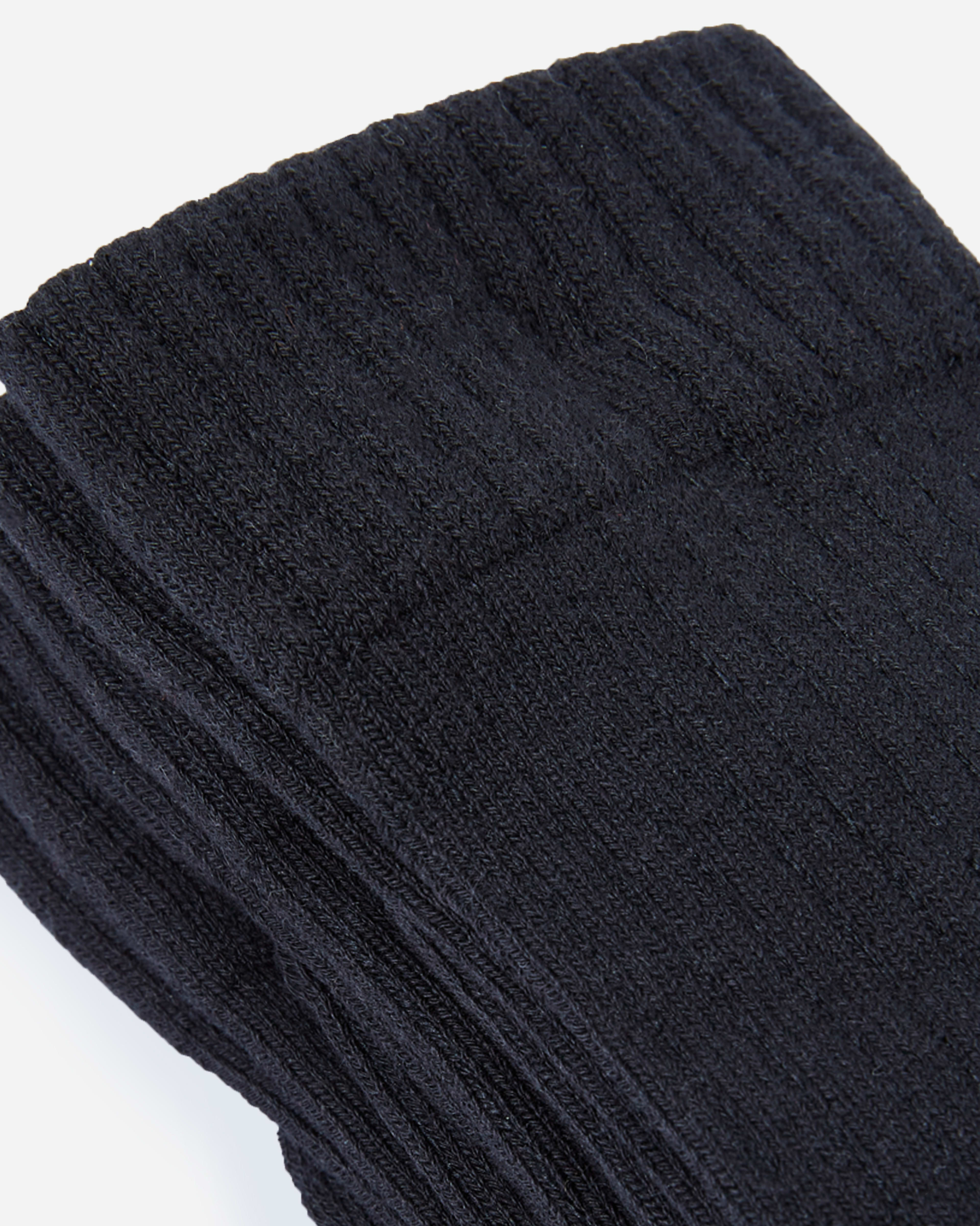 The Organic Cotton Ribbed Crew Sock 3-Pack Black – Everlane