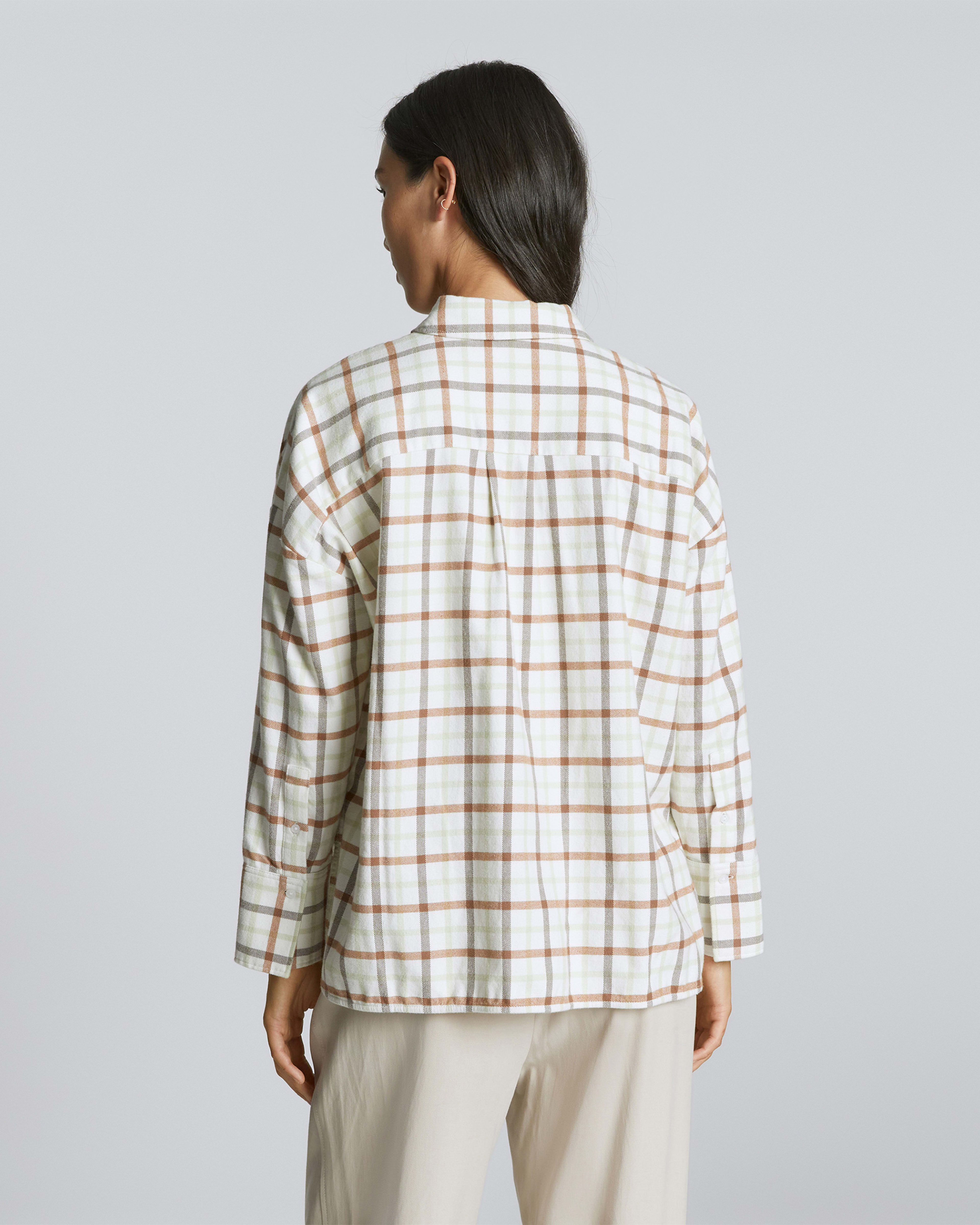 The Boxy Flannel Seafoam / Tobacco Brown Plaid – Everlane