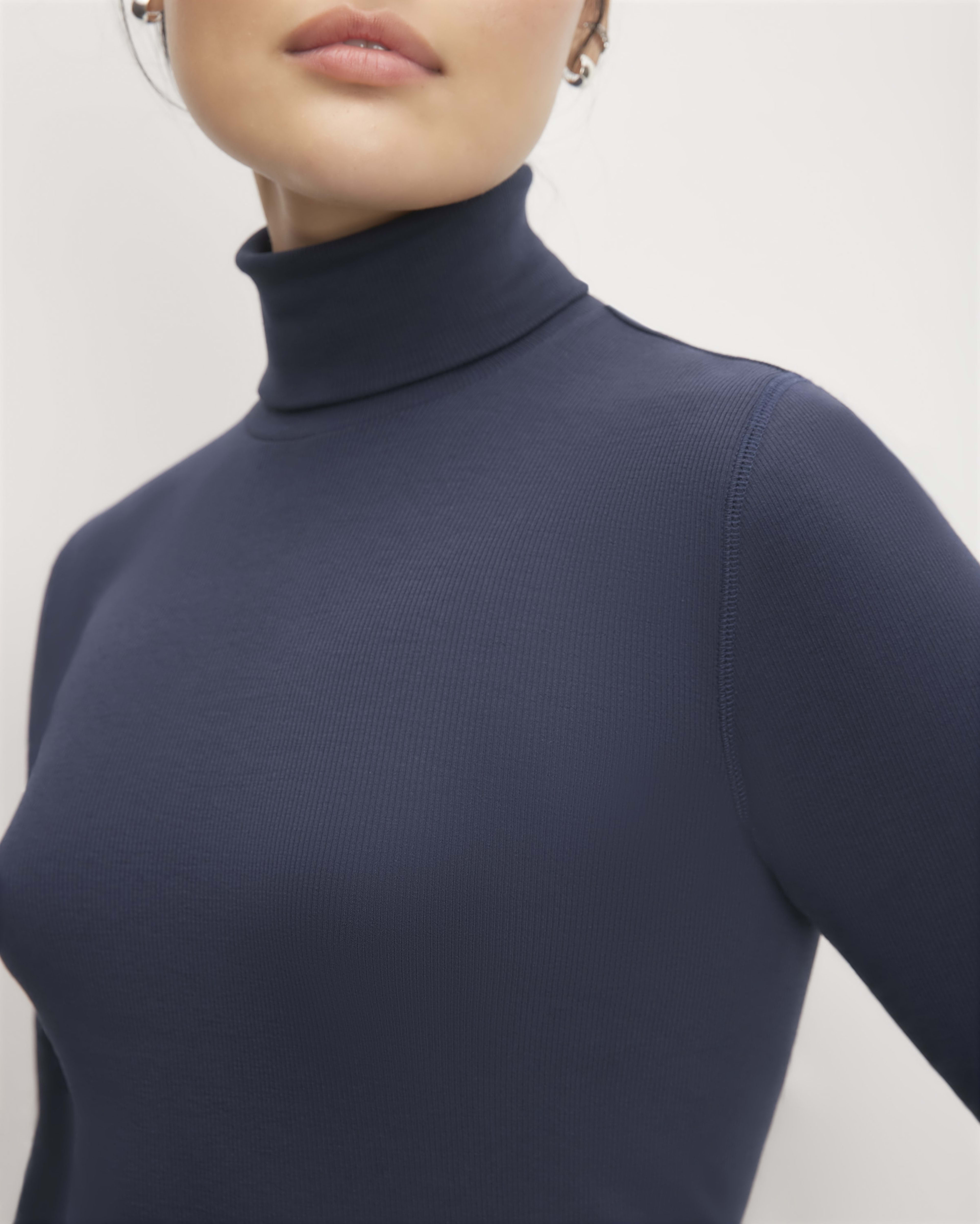 The Supima® Micro-Rib Turtleneck Navy – Everlane