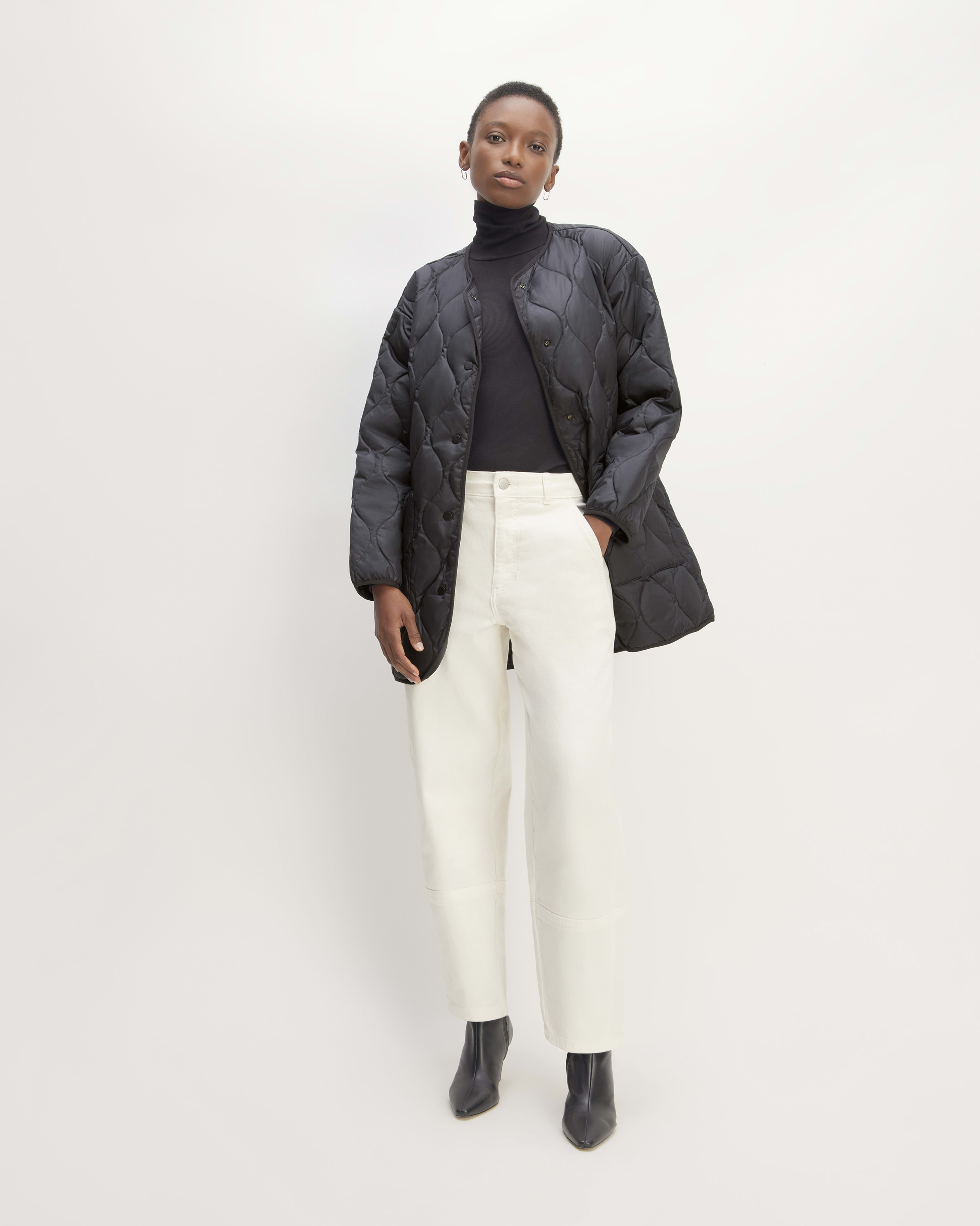 The ReNew Quilted Mid-Length Liner Black – Everlane