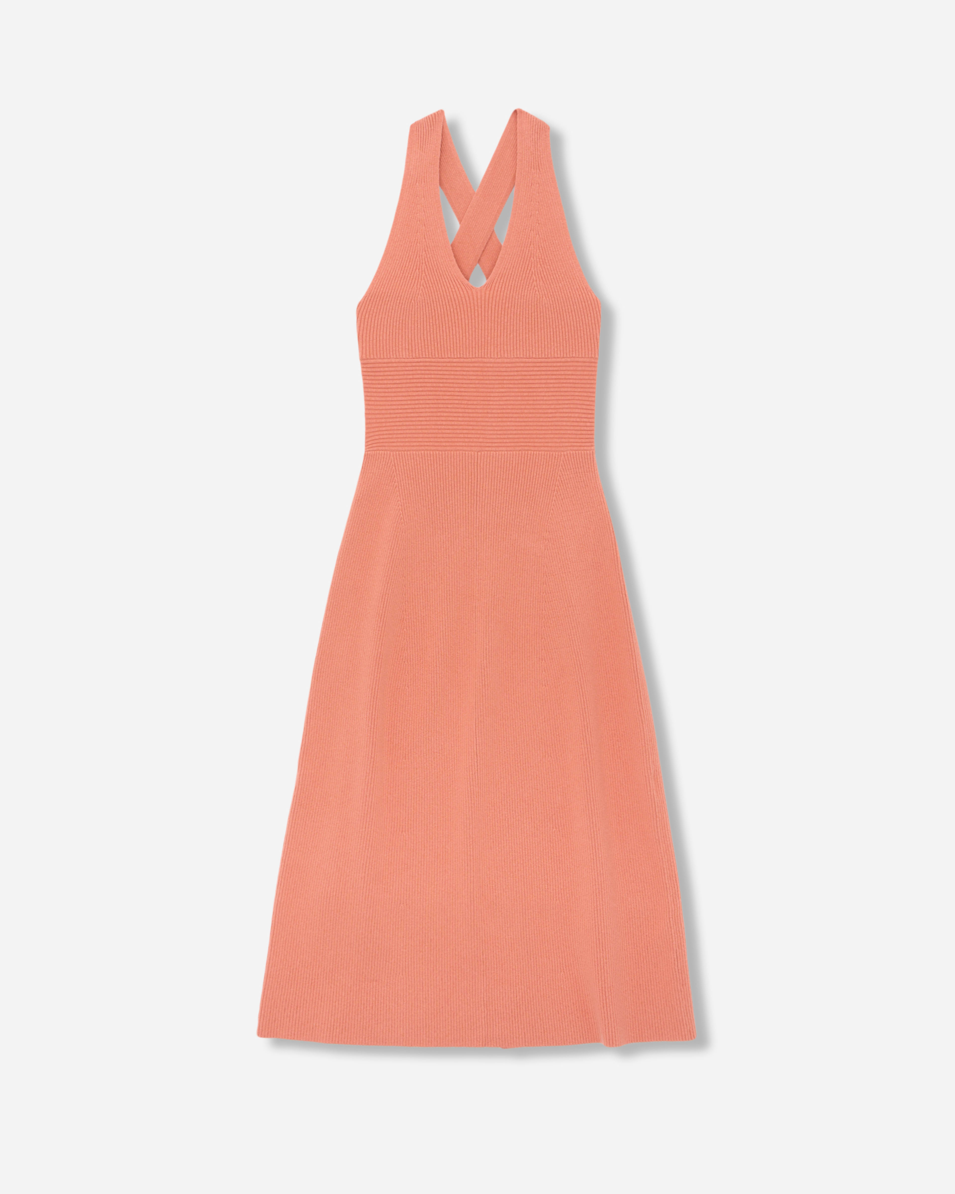 The Ribbed Cotton Cross-Back Dress Tawny Pink – Everlane