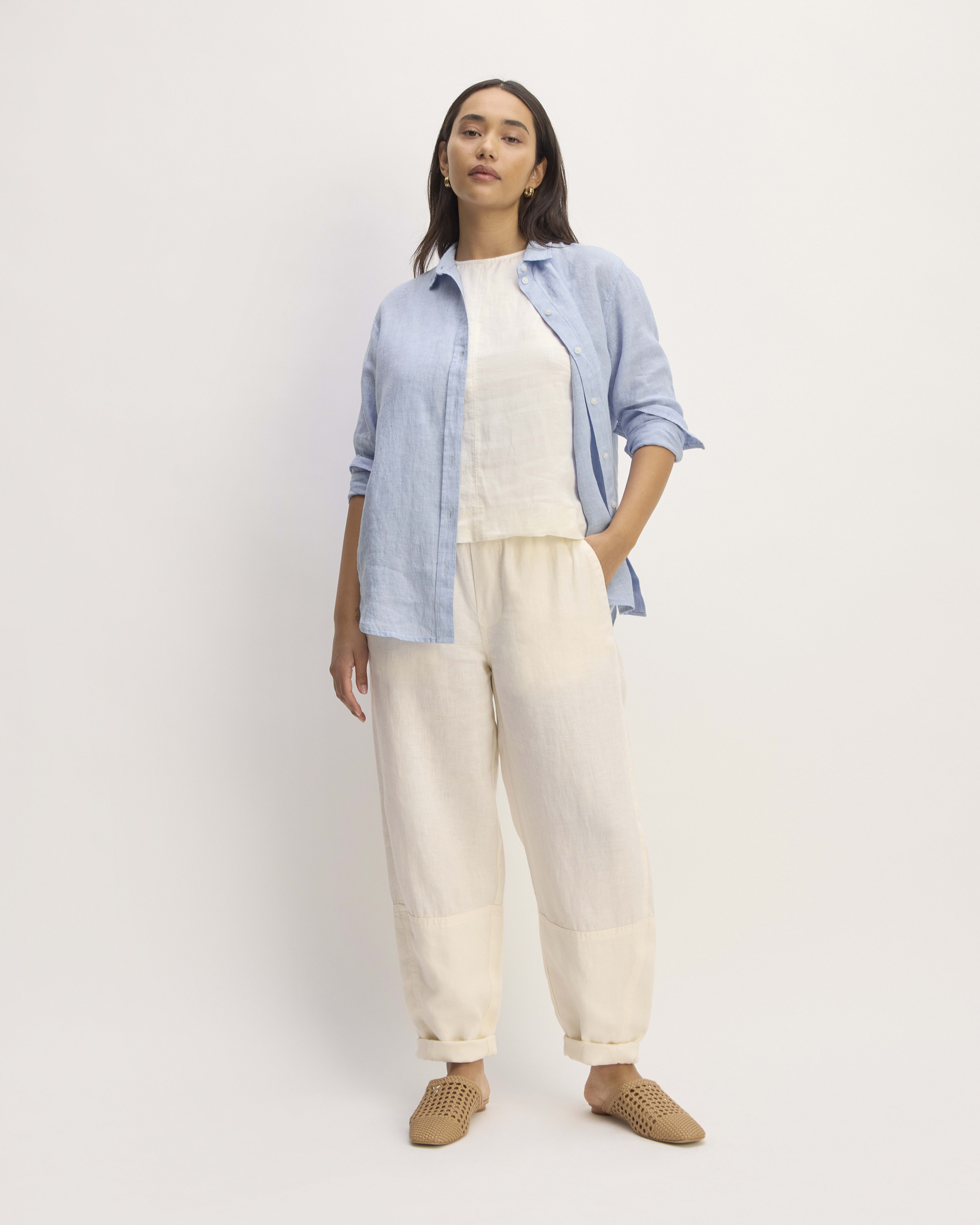 The Linen Relaxed Shirt Light Blue – Everlane