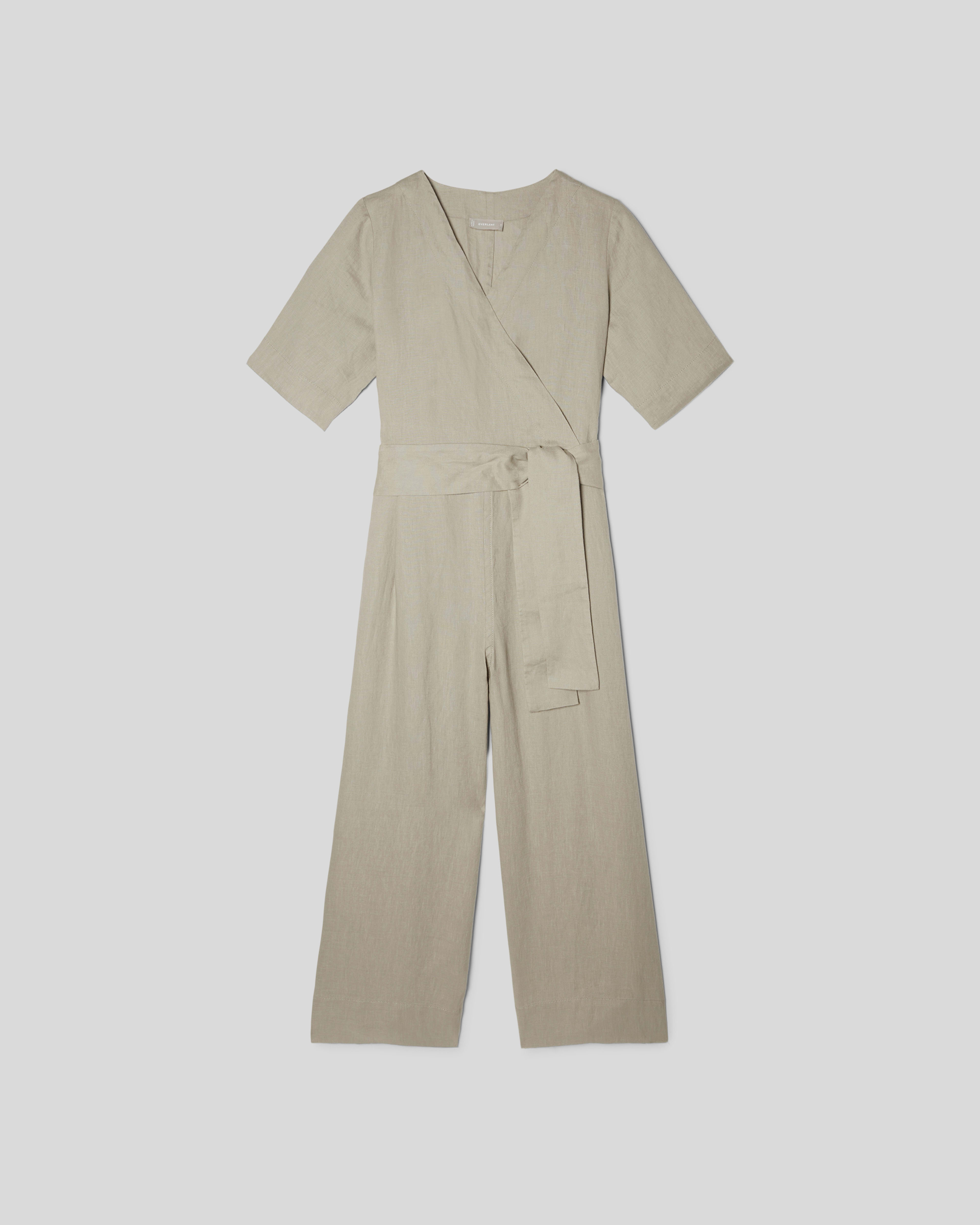 The Linen Cross-Front Jumpsuit Seagrass – Everlane