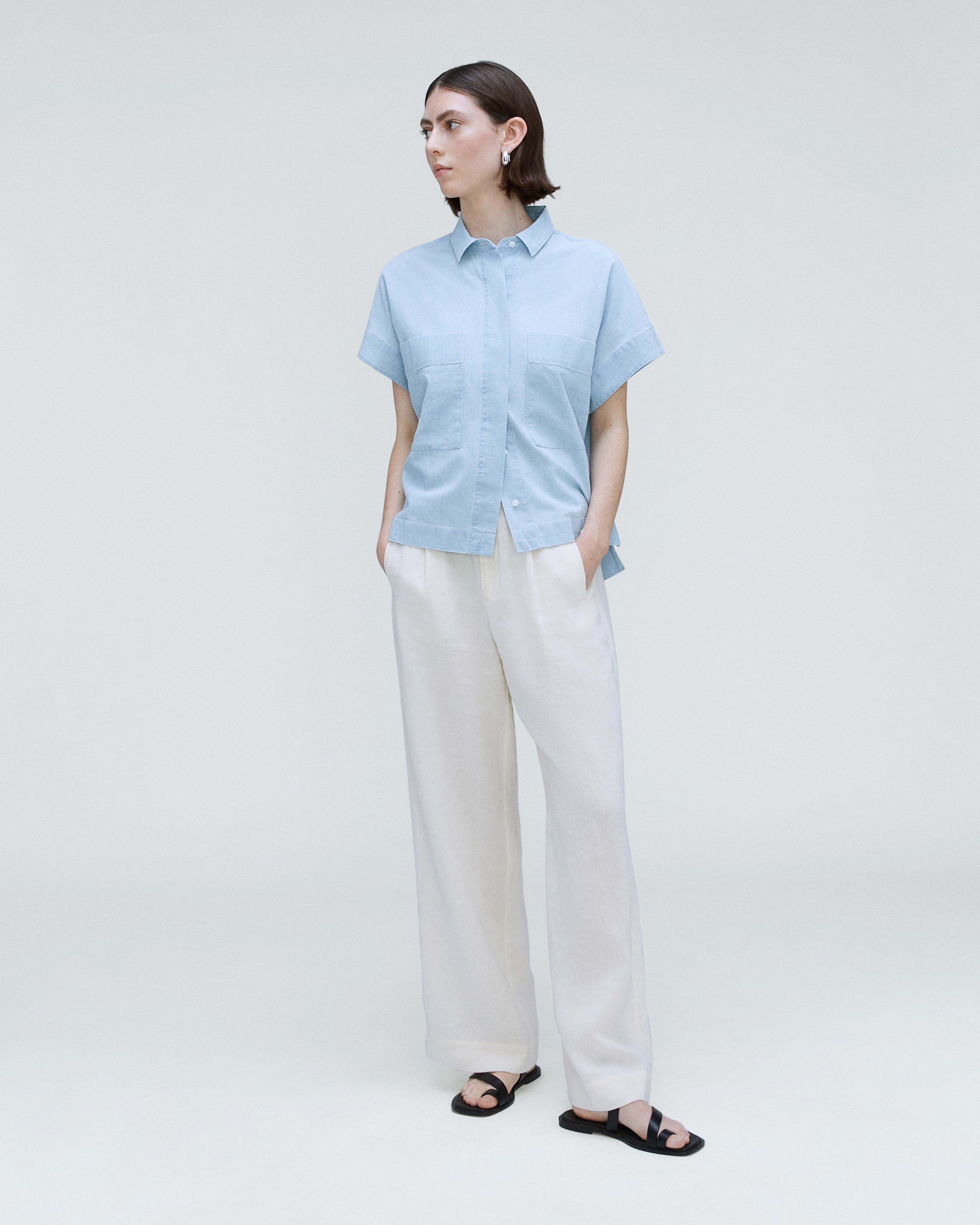 The ReChambray Box Shirt Icy Blue – Everlane