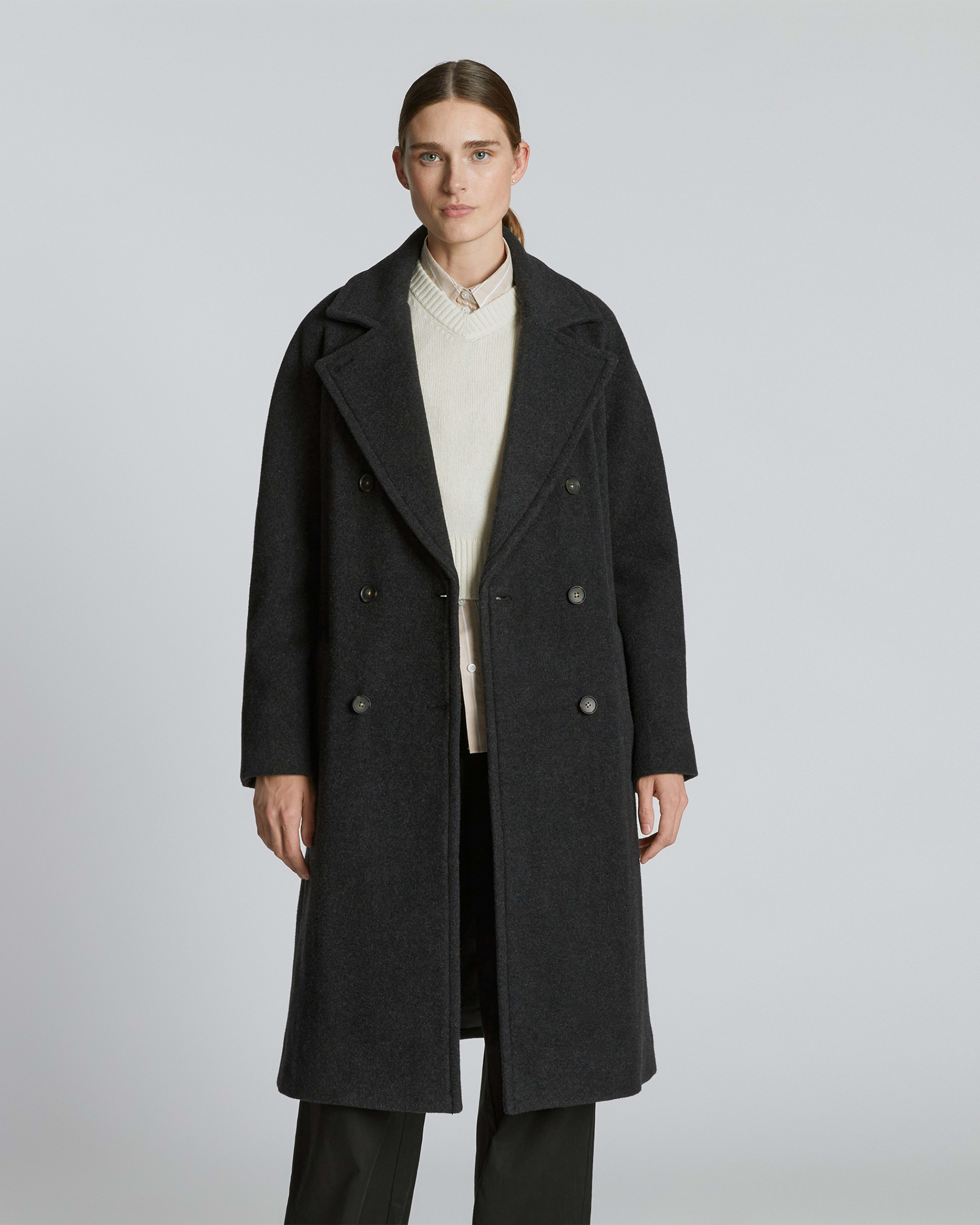 The Italian ReWool® Long Peacoat Heathered Black – Everlane