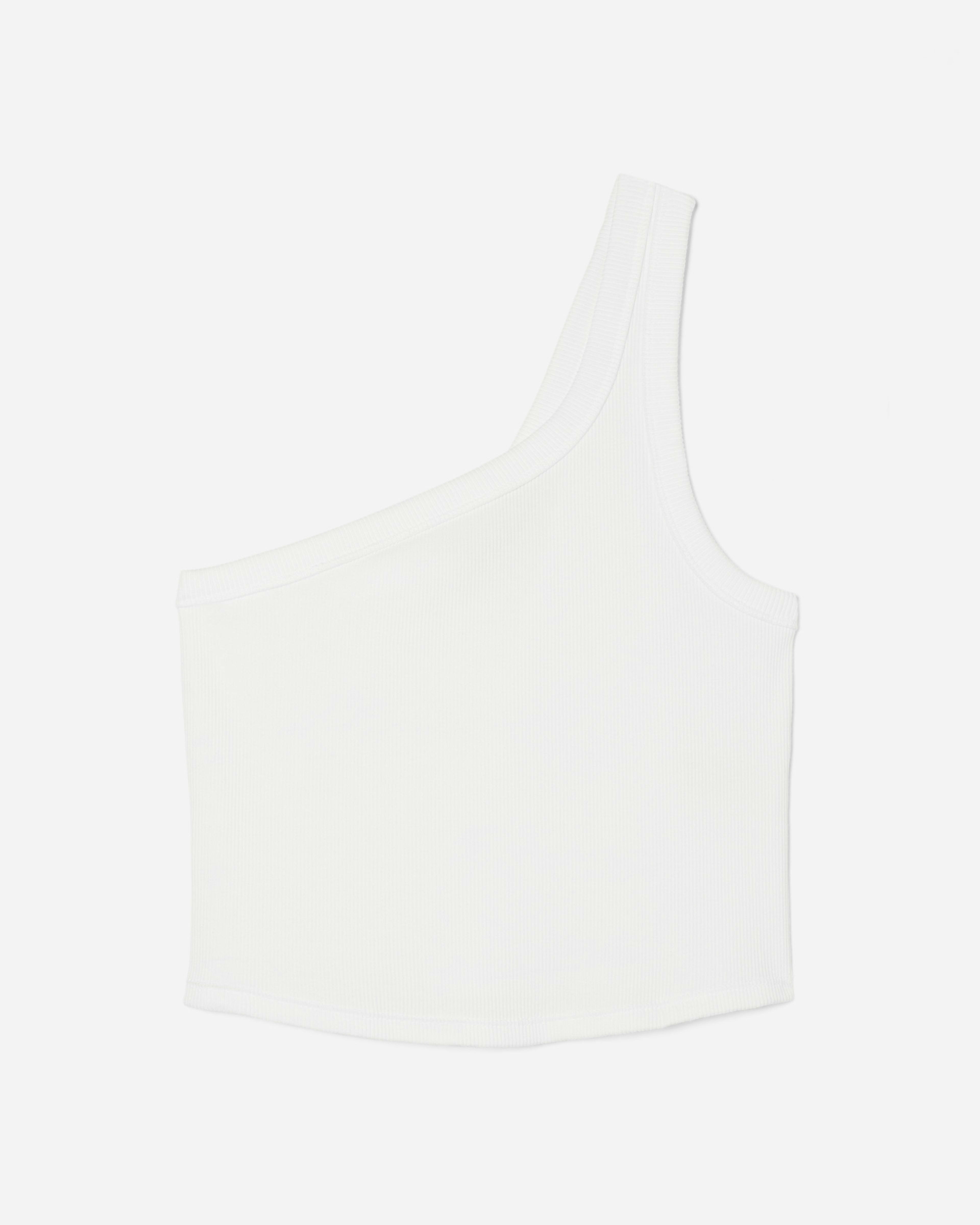 The Ribbed One Shoulder Tank White Everlane