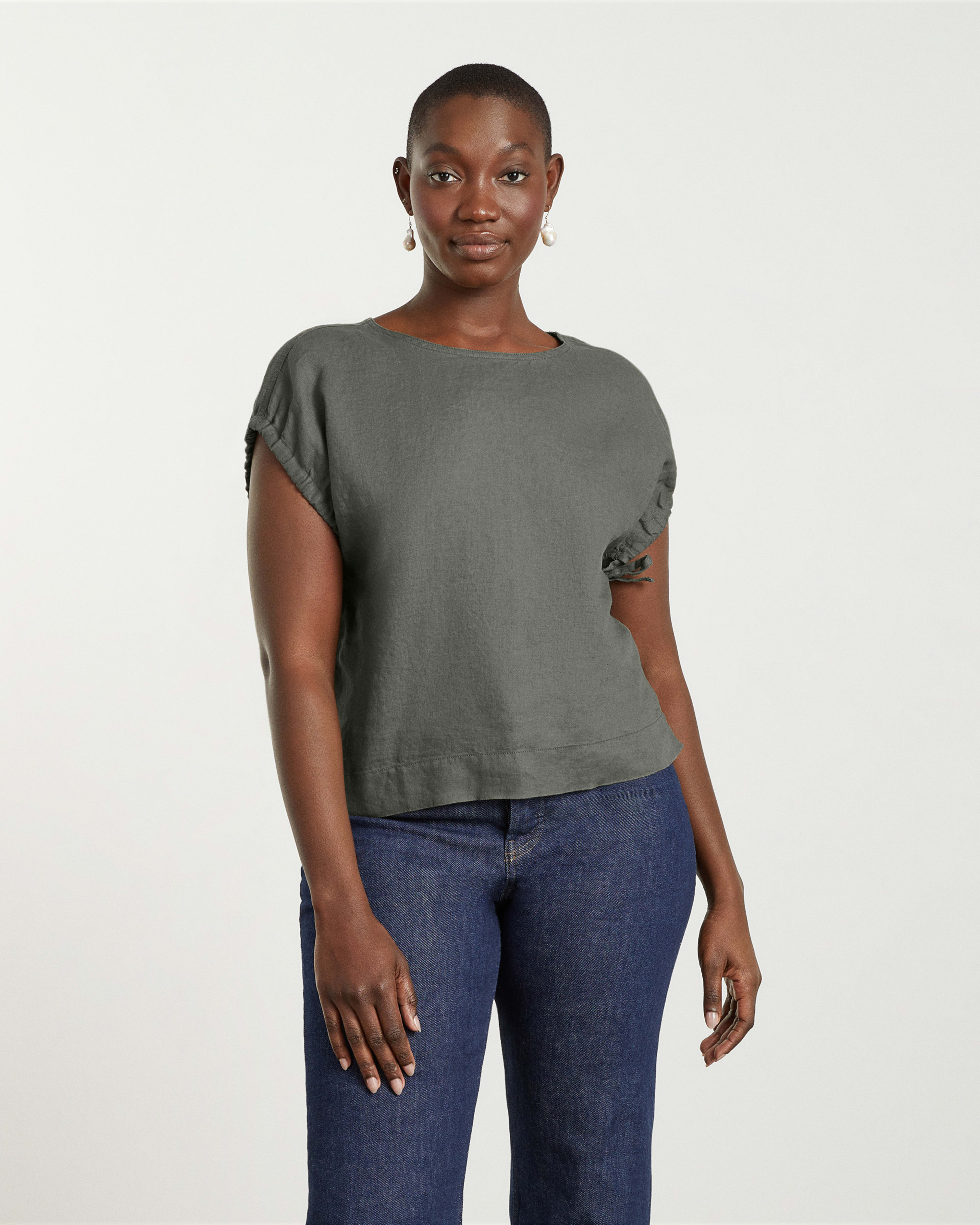 The Drawstring Tunic Pewter Green – Everlane