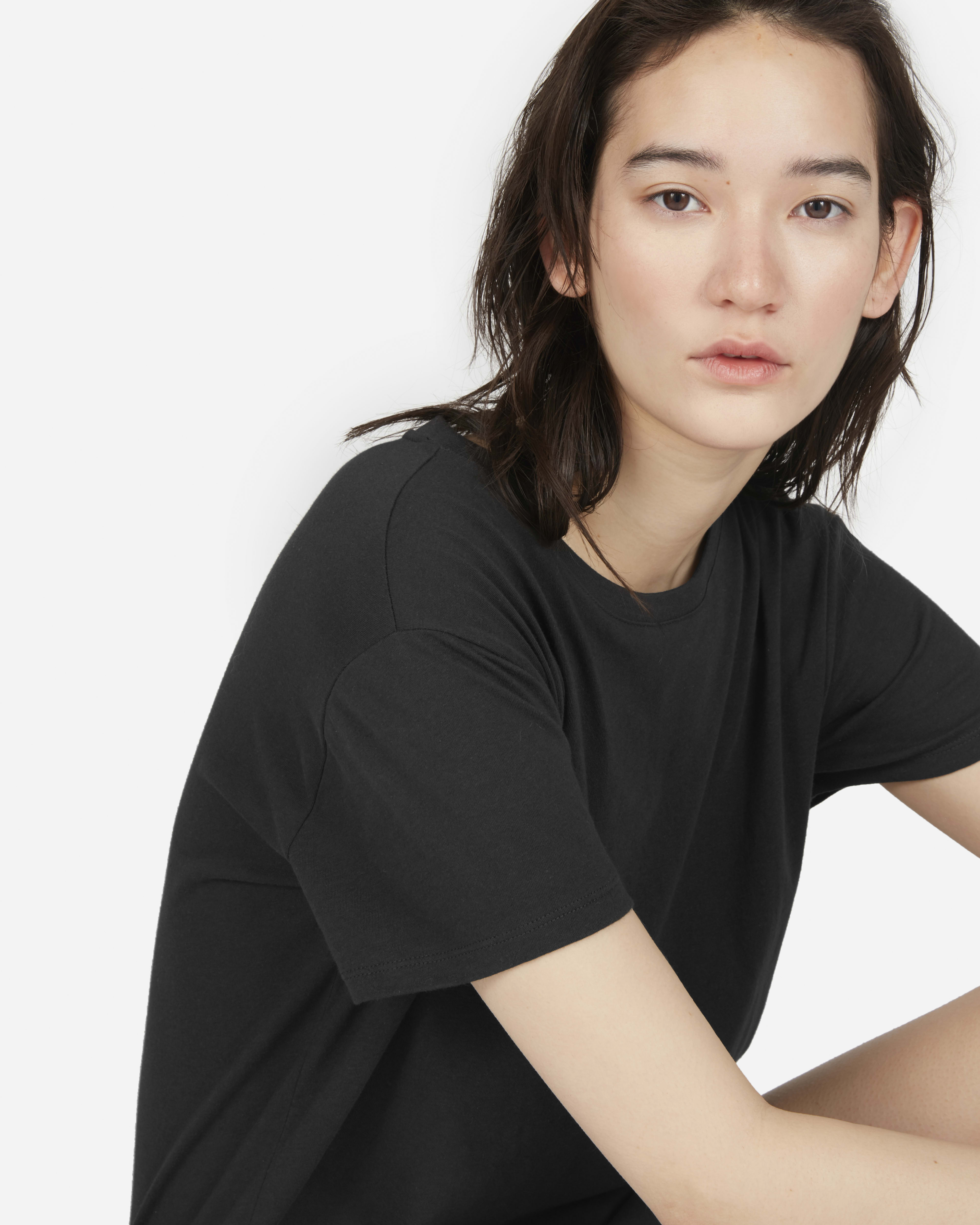 The Cotton Box-Cut Tee Dress Washed Black – Everlane