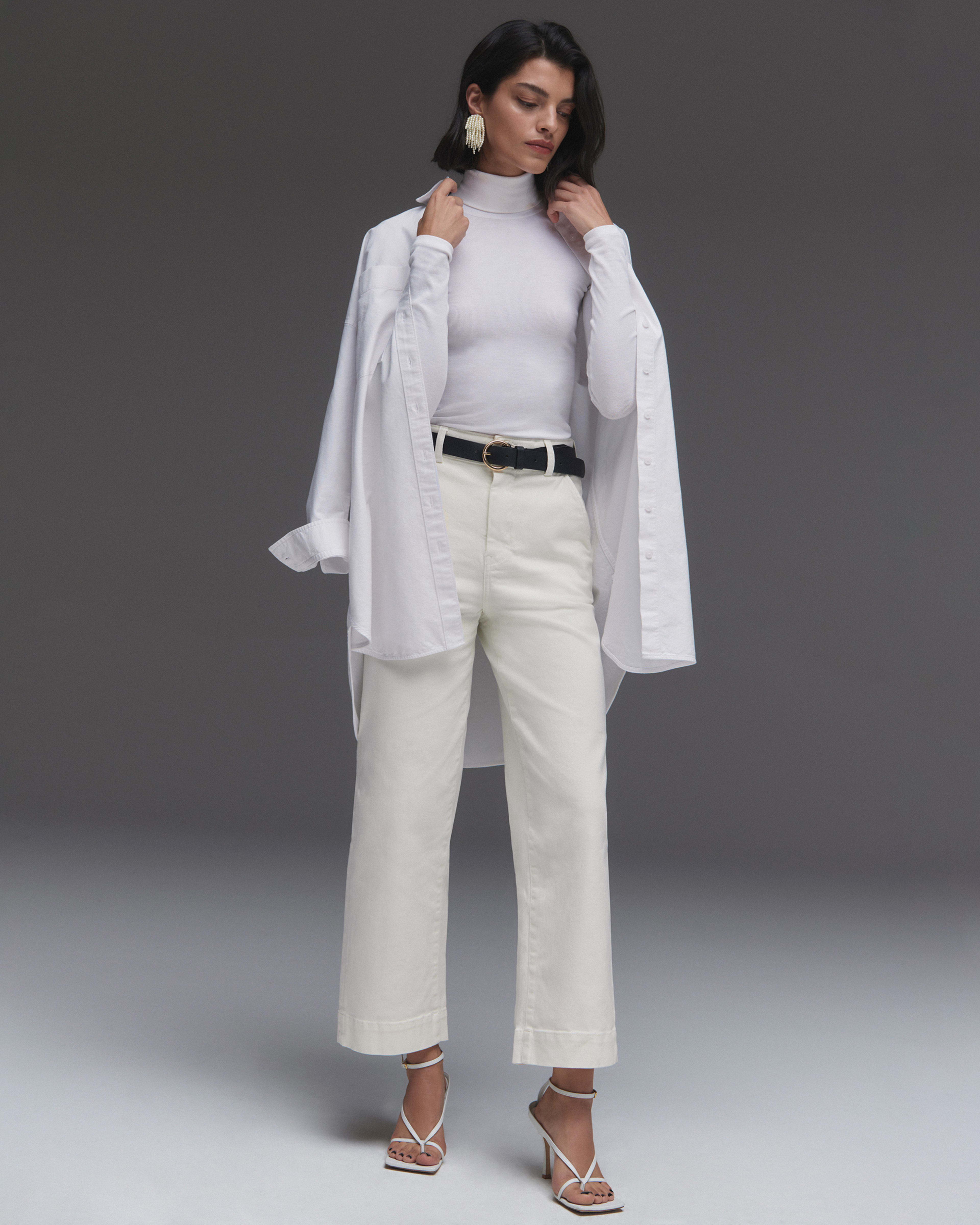 The Organic Wide-Leg Pant Bone – Everlane