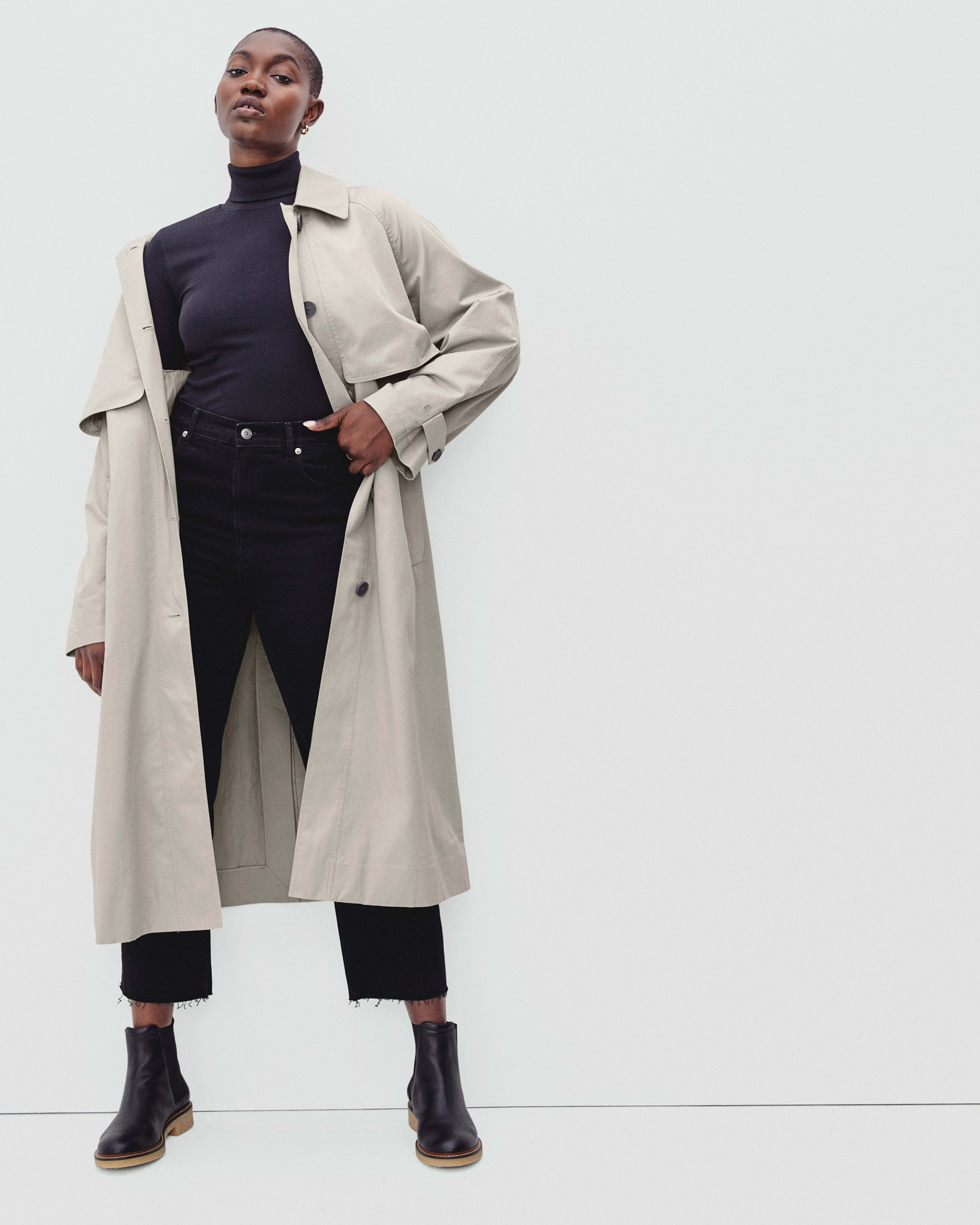 The Long Mac Coat Stone – Everlane