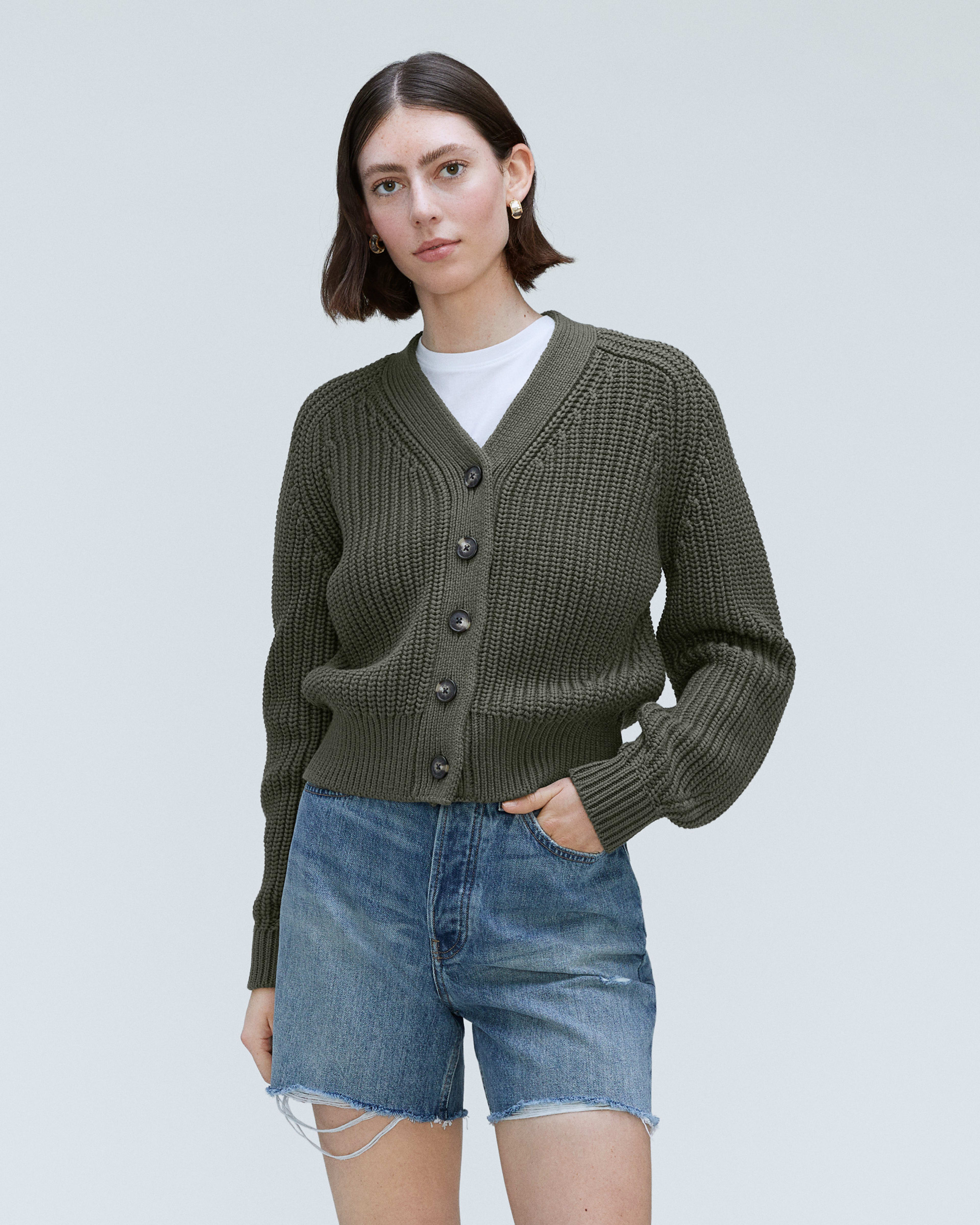 The Texture Cotton Cardigan Kambaba – Everlane