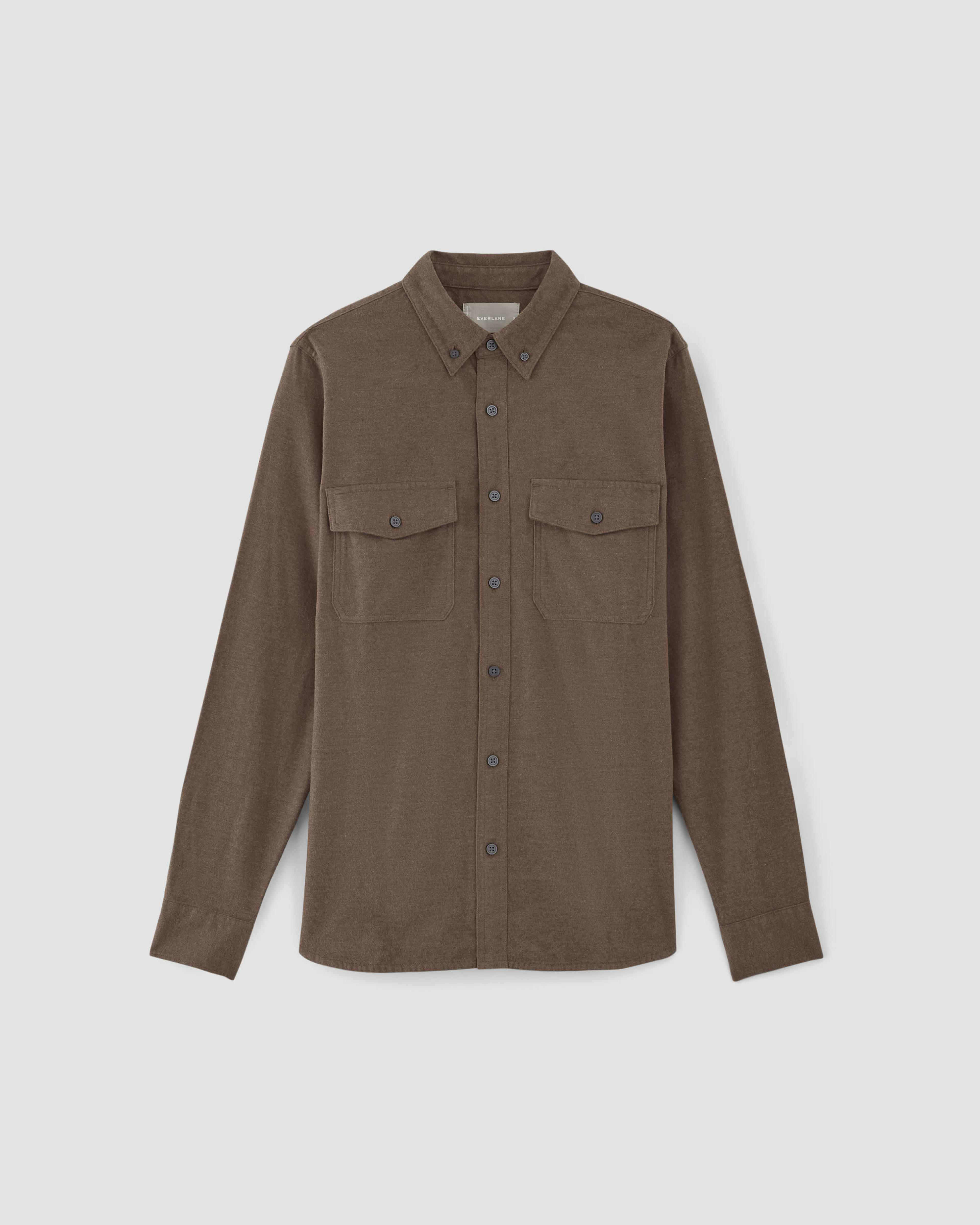 The Brushed Flannel Shirt Heathered Cocoa Brown – Everlane