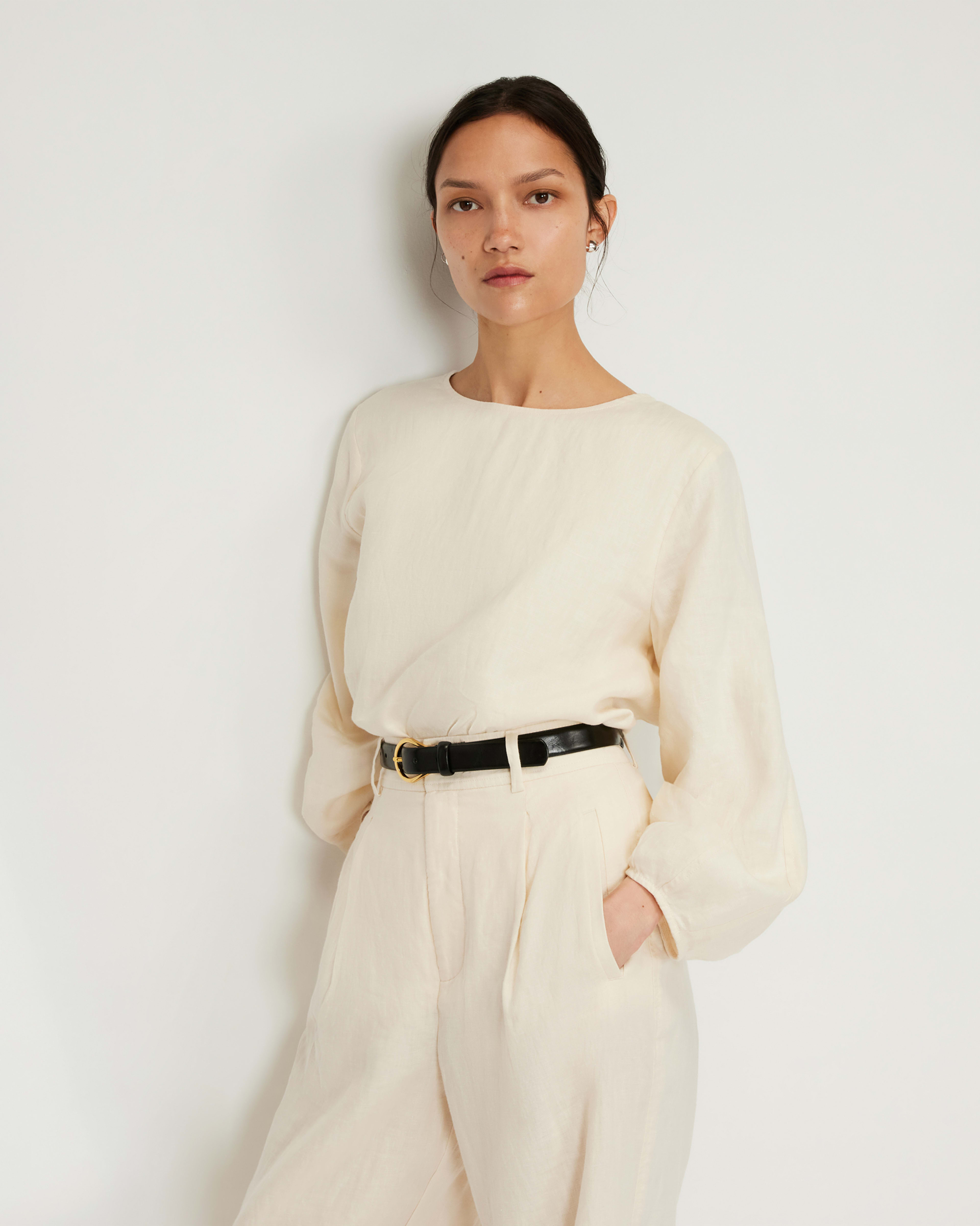 The Linen Long-Sleeve Top Canvas – Everlane