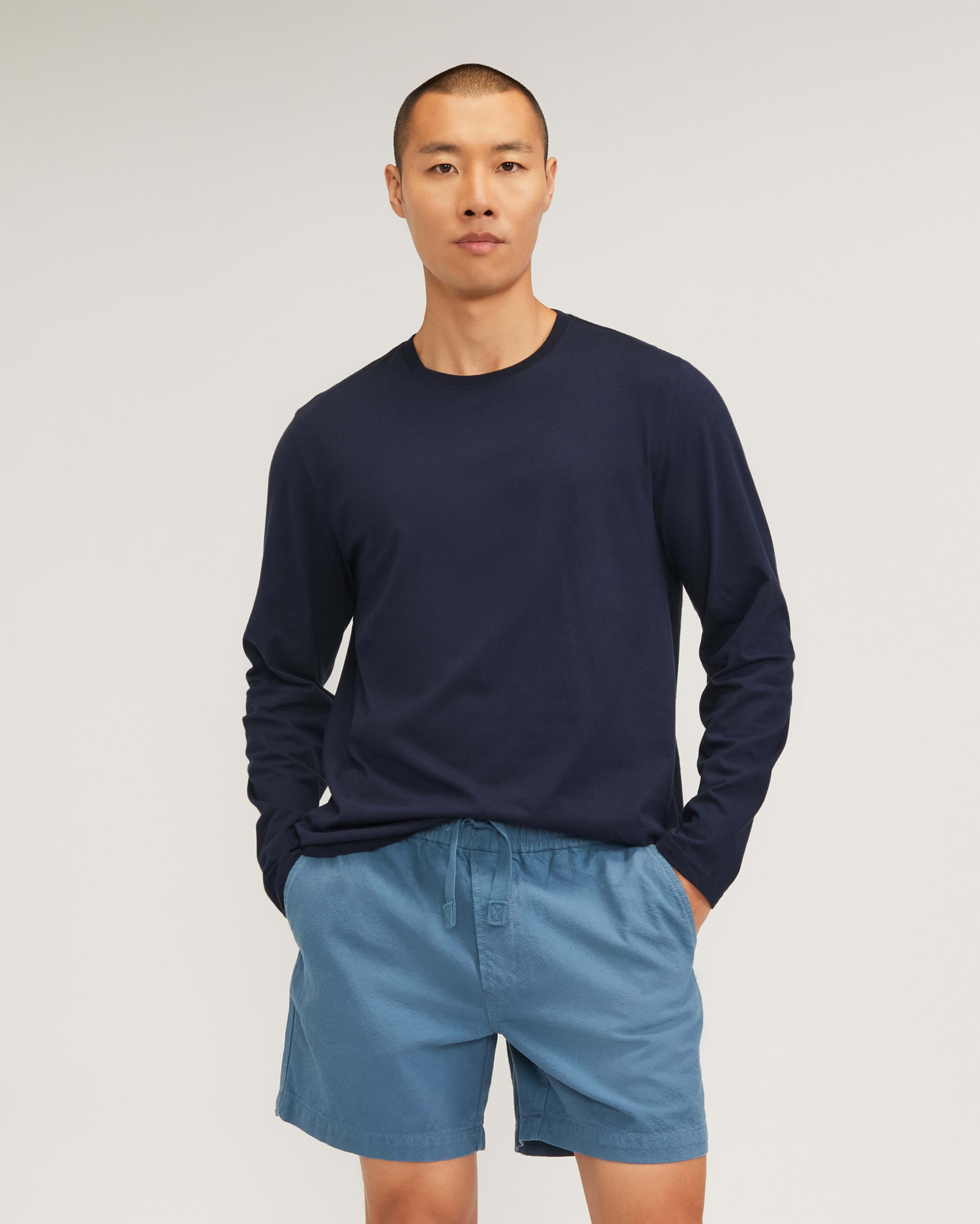 The Essential Organic Long-Sleeve Tee | Uniform Deep Navy – Everlane