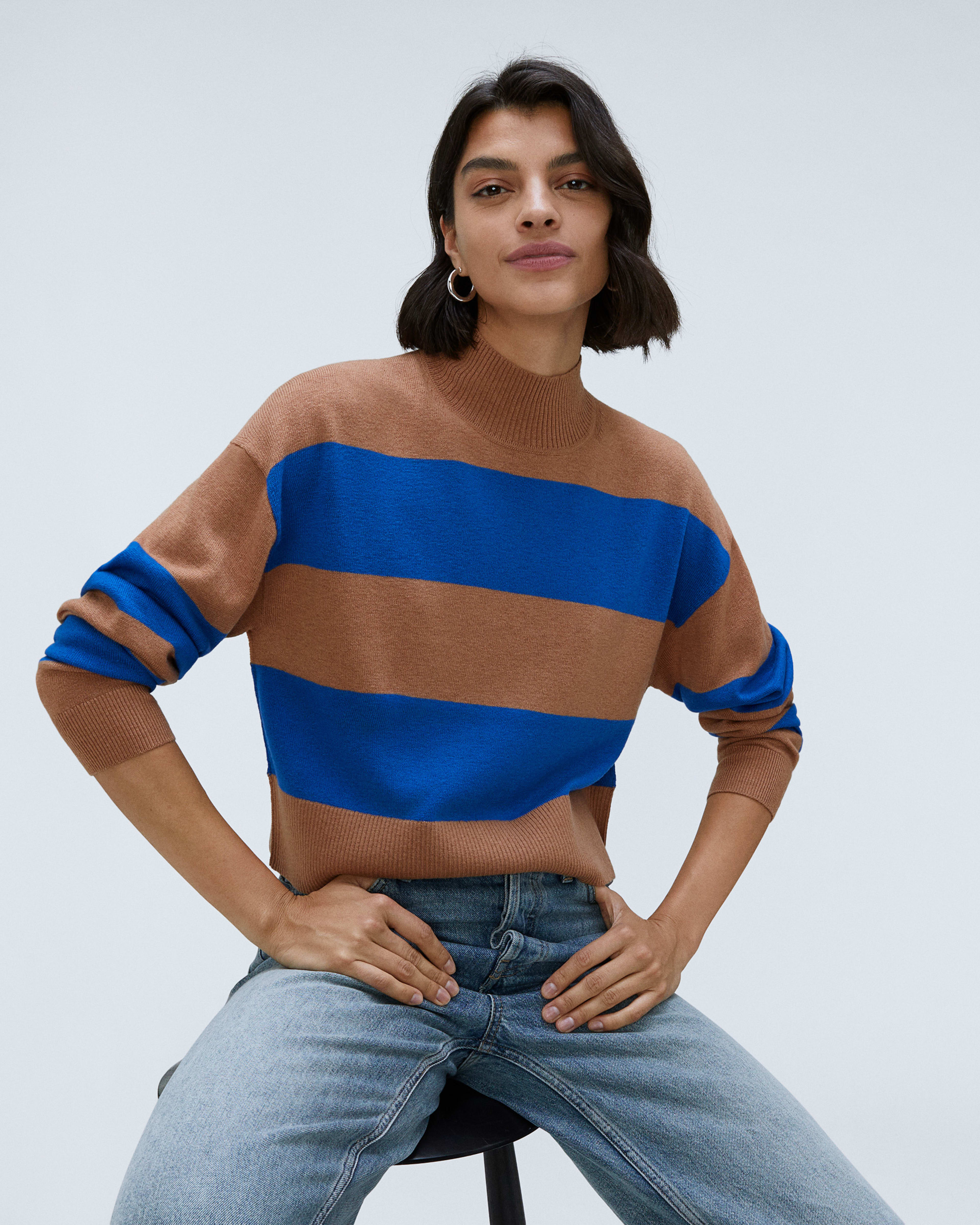 The Luxe Merino Turtleneck Sahara / Lapis Blue – Everlane