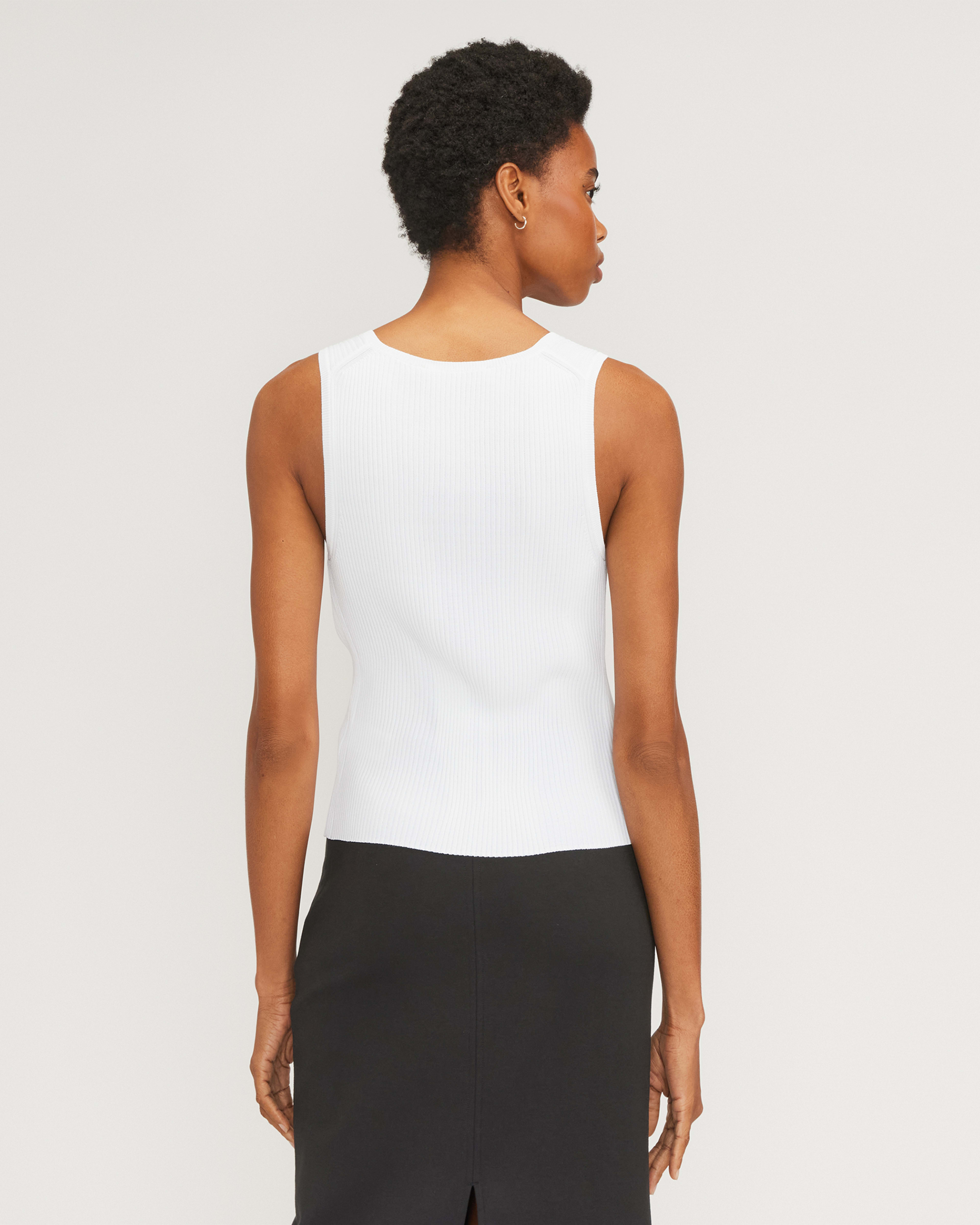 The Ribbed Cutaway Tank White – Everlane