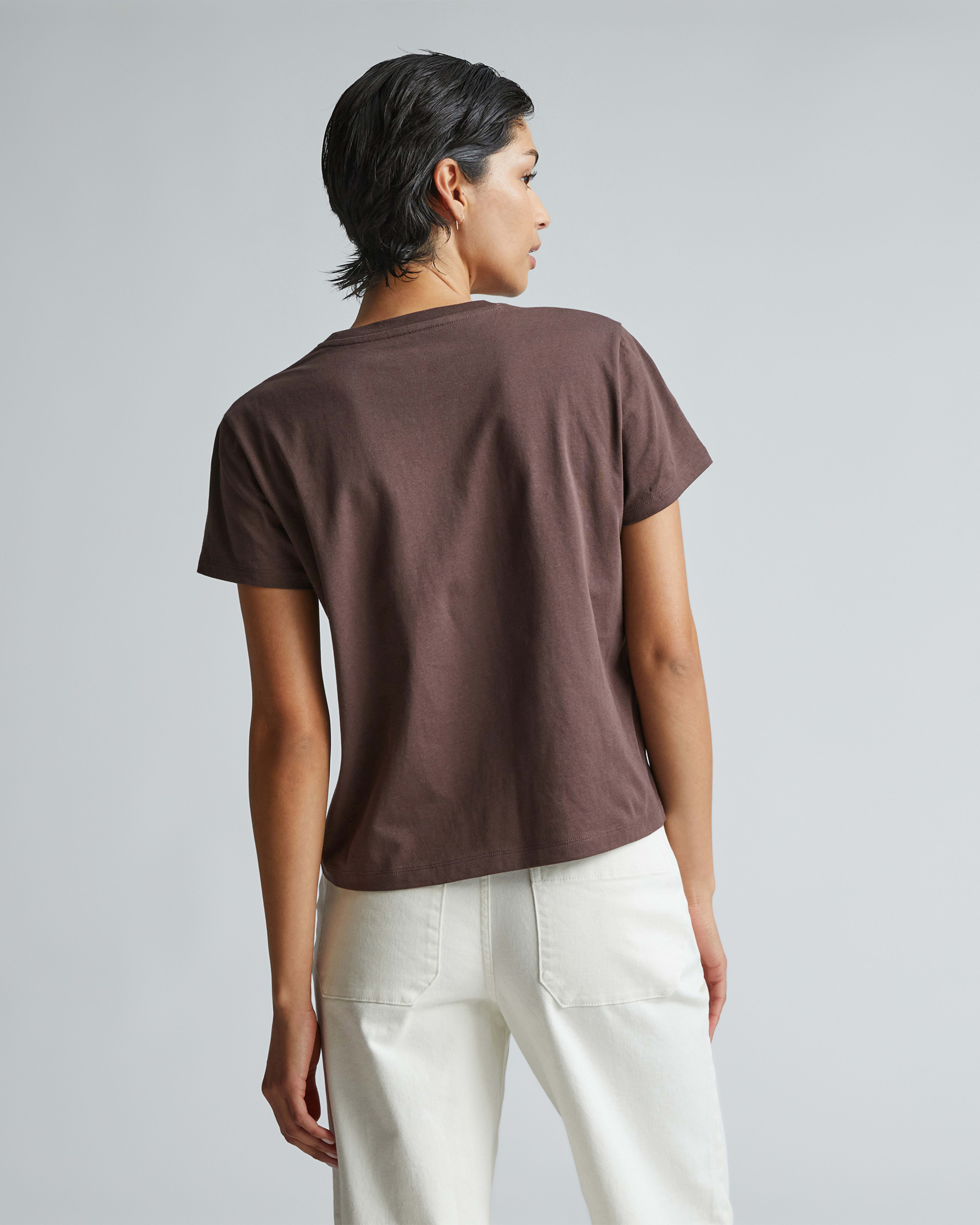 The Organic Cotton Box-Cut Tee Chocolate Brown – Everlane