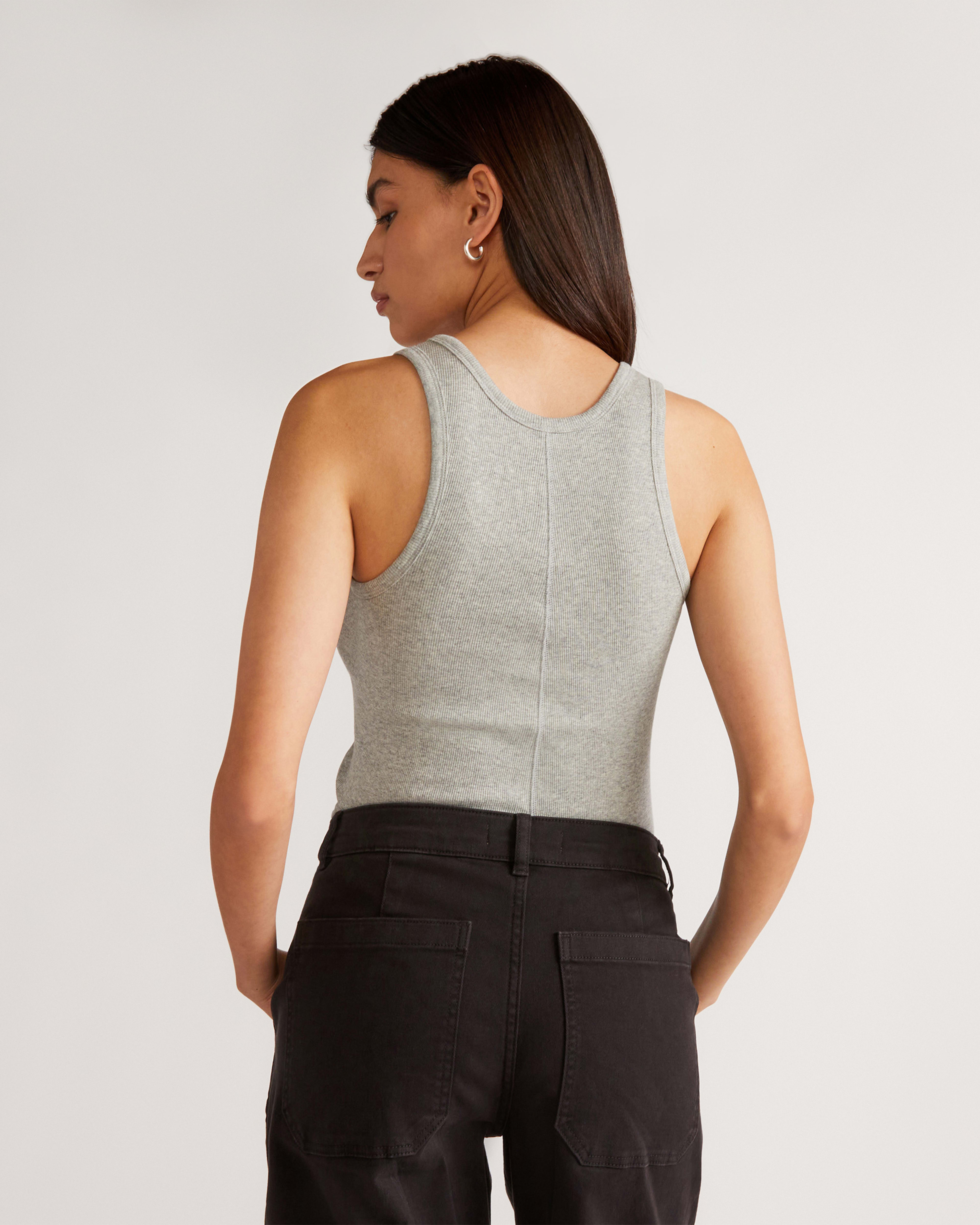 The Supima® Micro-Rib Tank Heathered Grey – Everlane