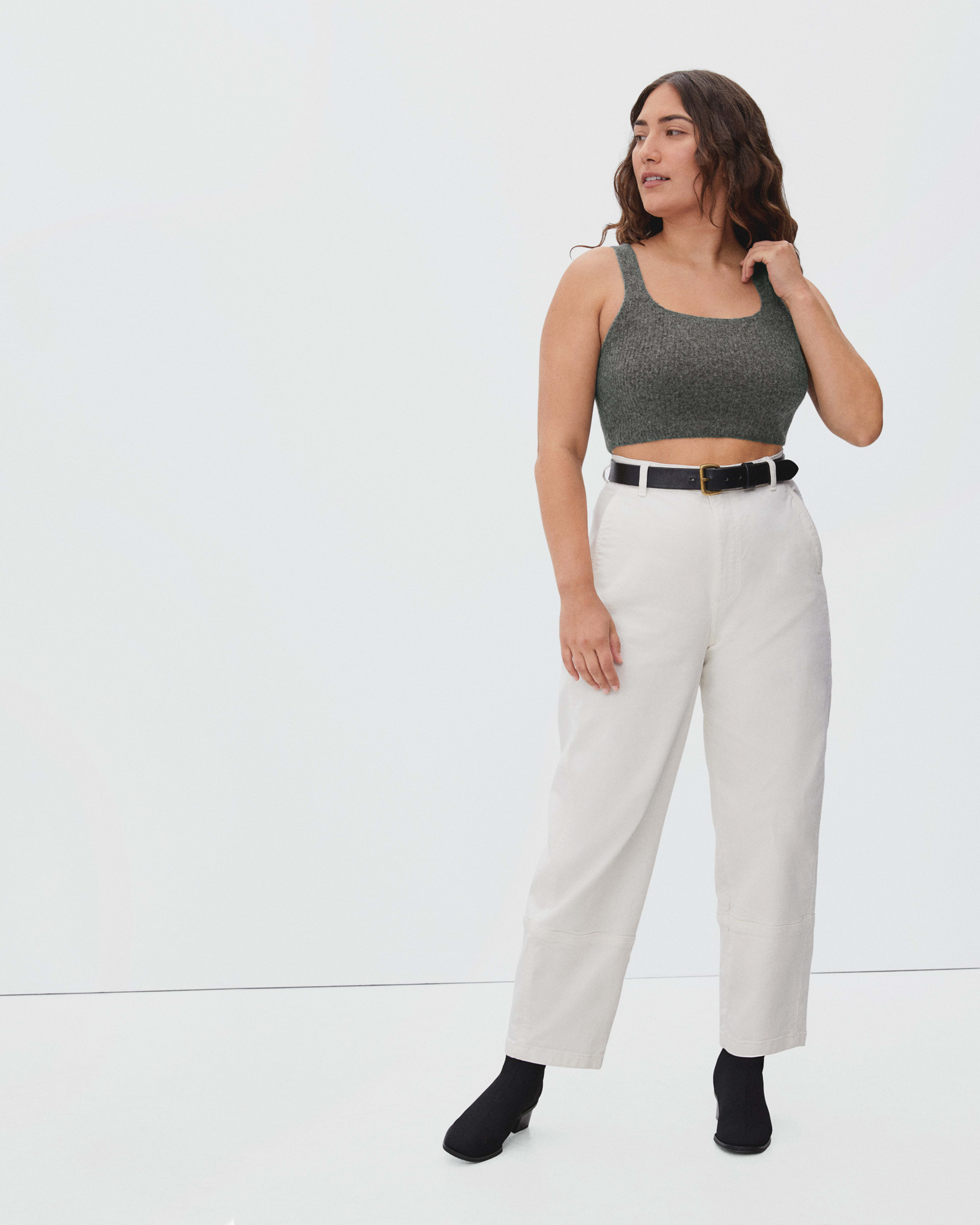 The Cozy-Stretch Tank Heathered Charcoal – Everlane