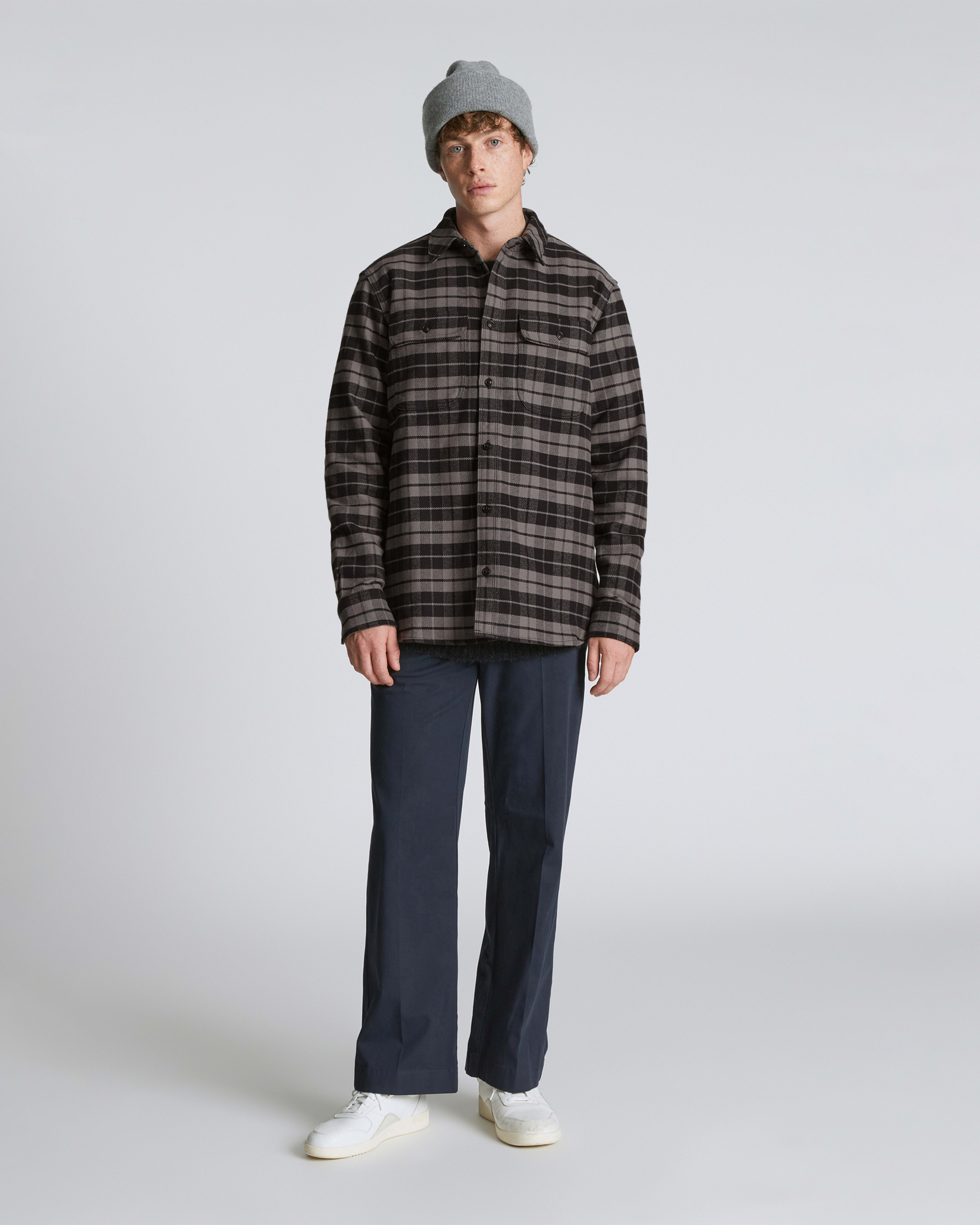 The Heavyweight Overshirt | Uniform Pewter Plaid – Everlane