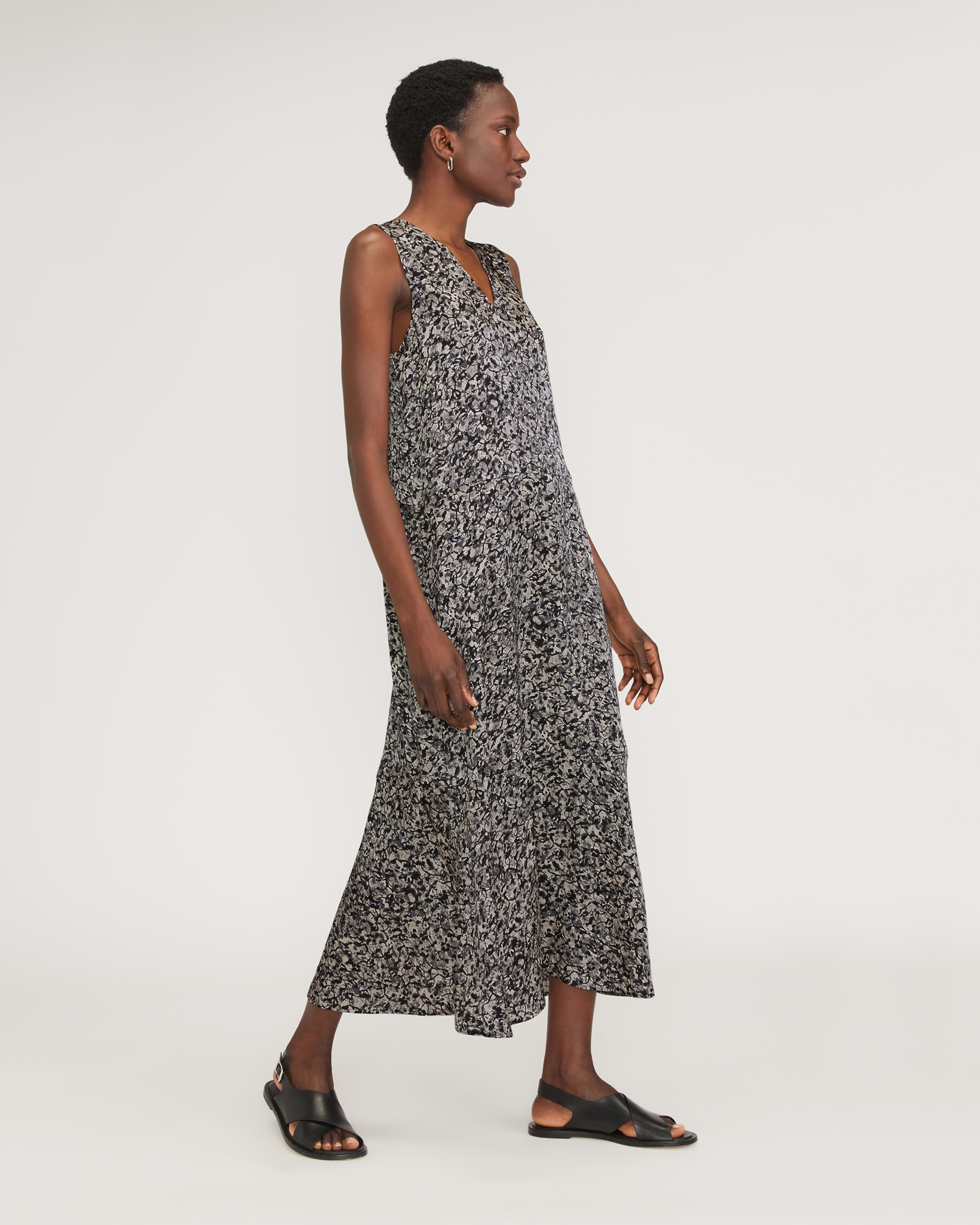 The Satin V-Neck Maxi Dress Splatter – Everlane