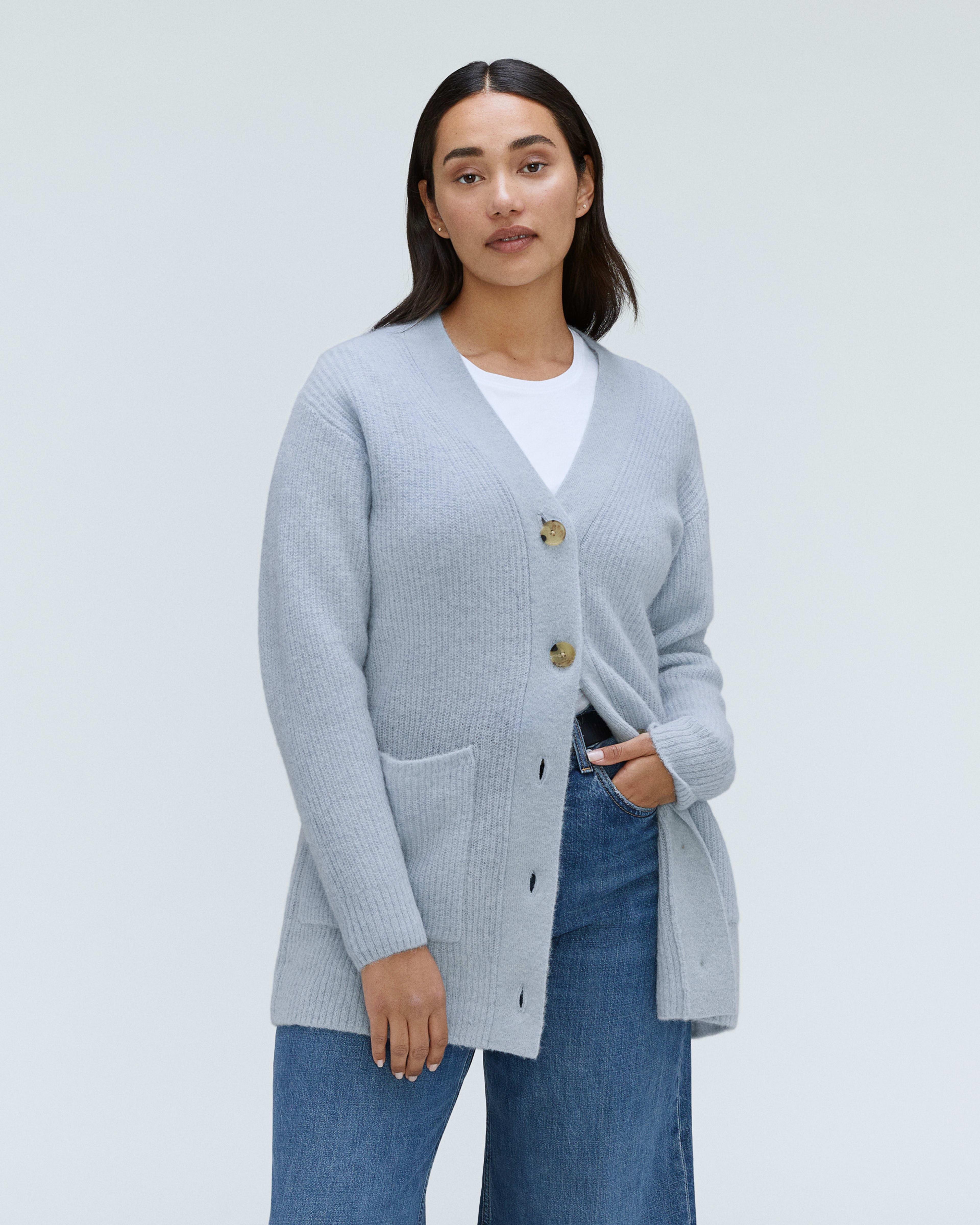 The Oversized Alpaca Cardigan Mist – Everlane