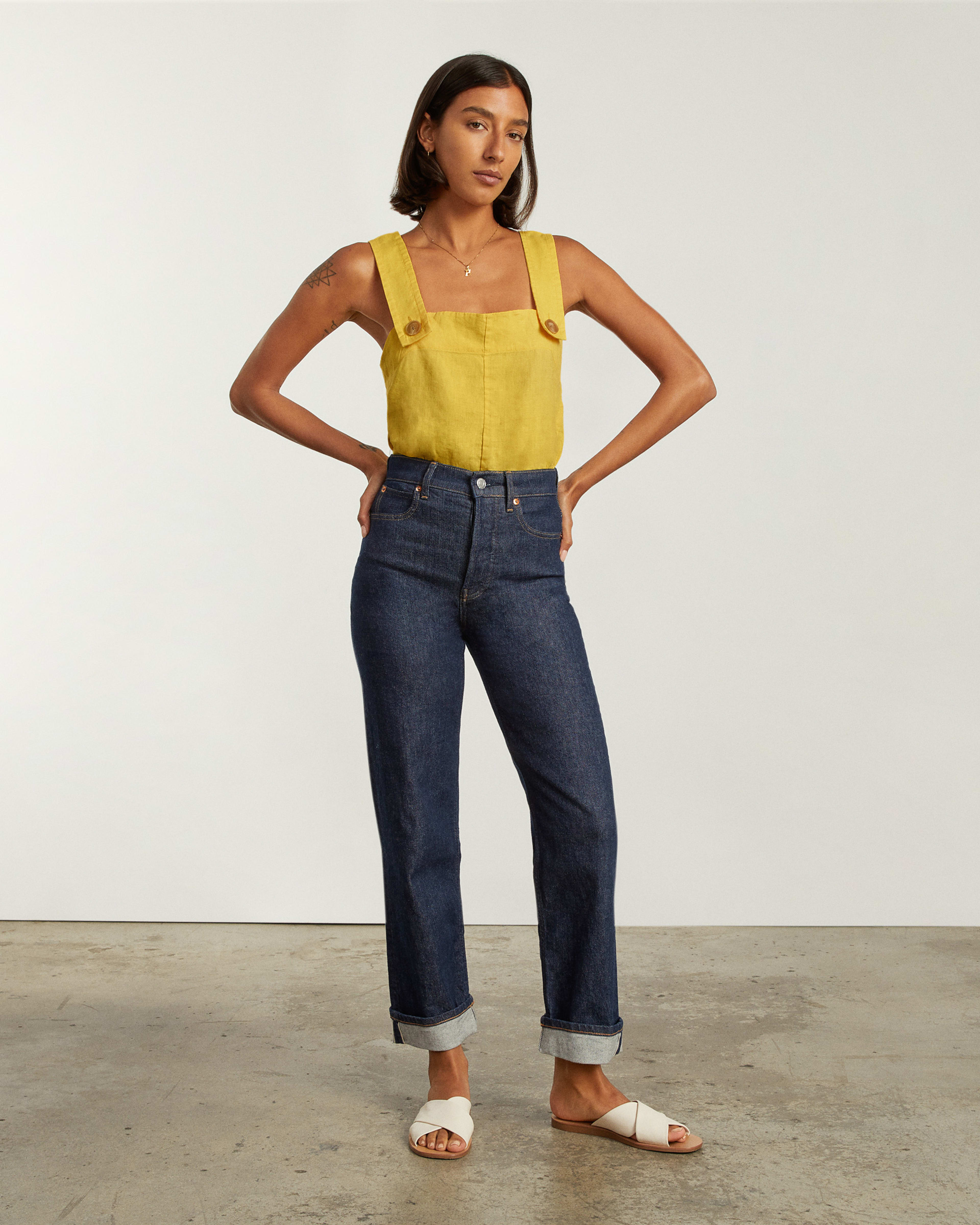 The Apron Linen Tank Super Lemon – Everlane