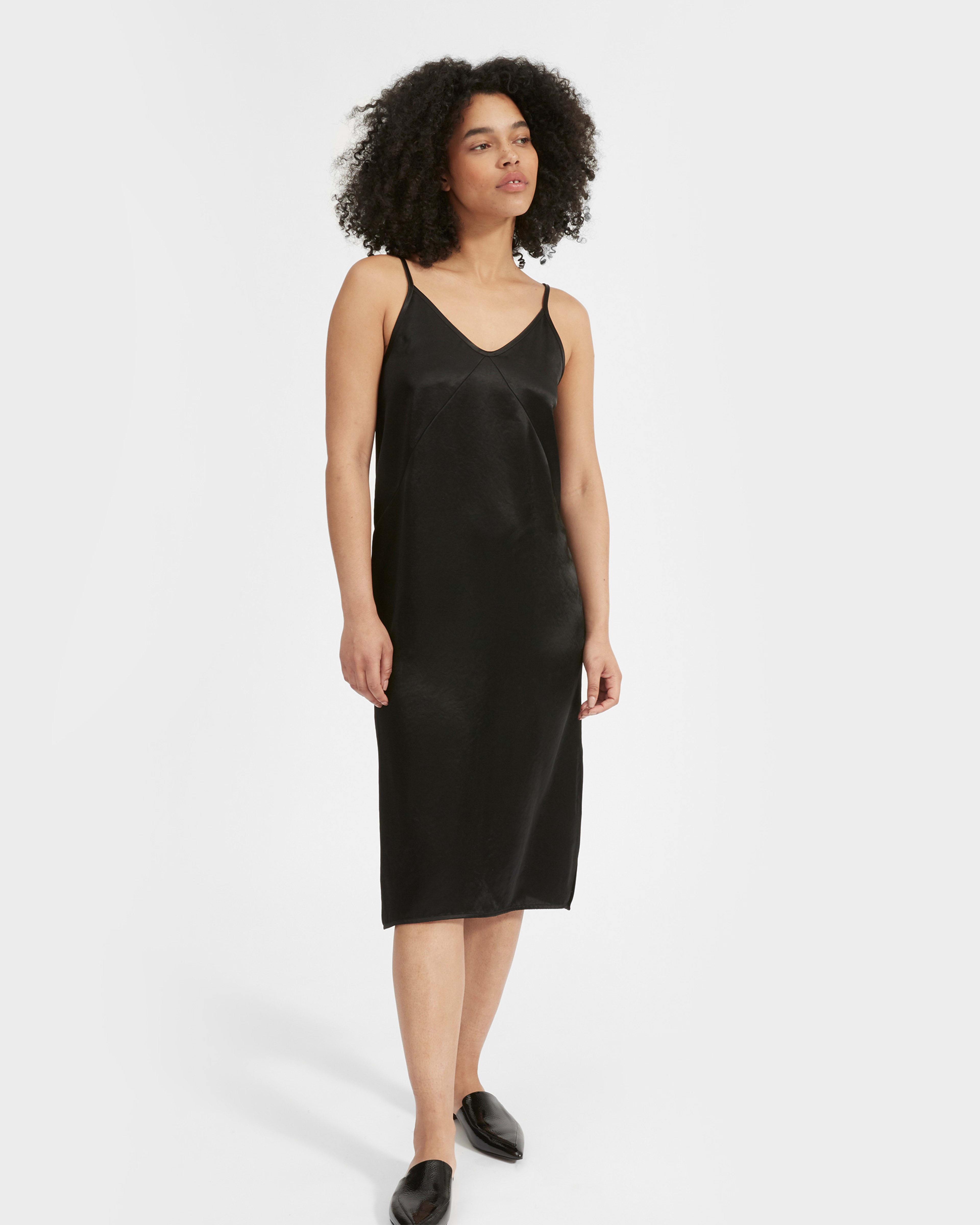 The Party Slip Dress Black – Everlane