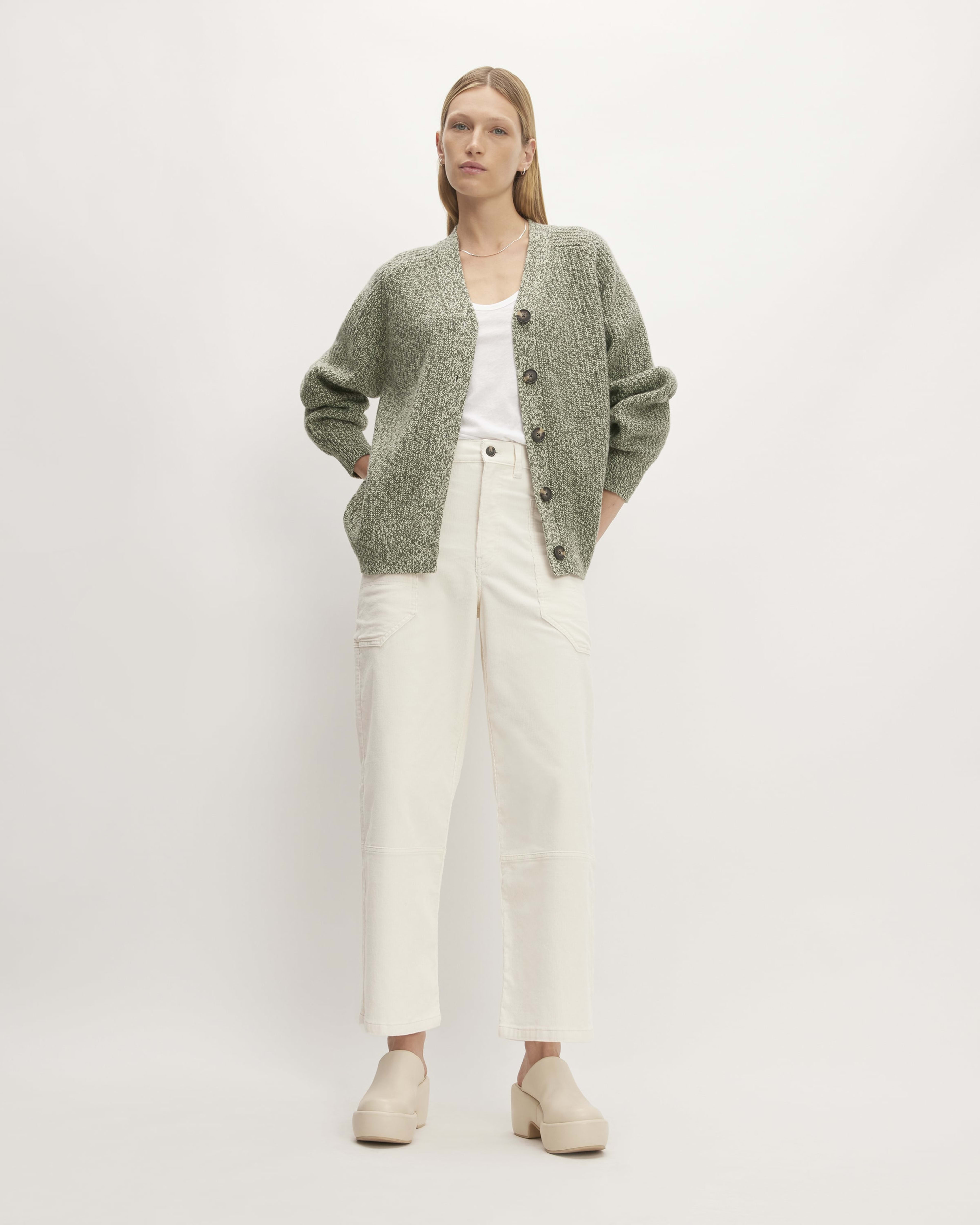 The Felted Merino Cardigan Seafoam Green / Kambaba Twist – Everlane