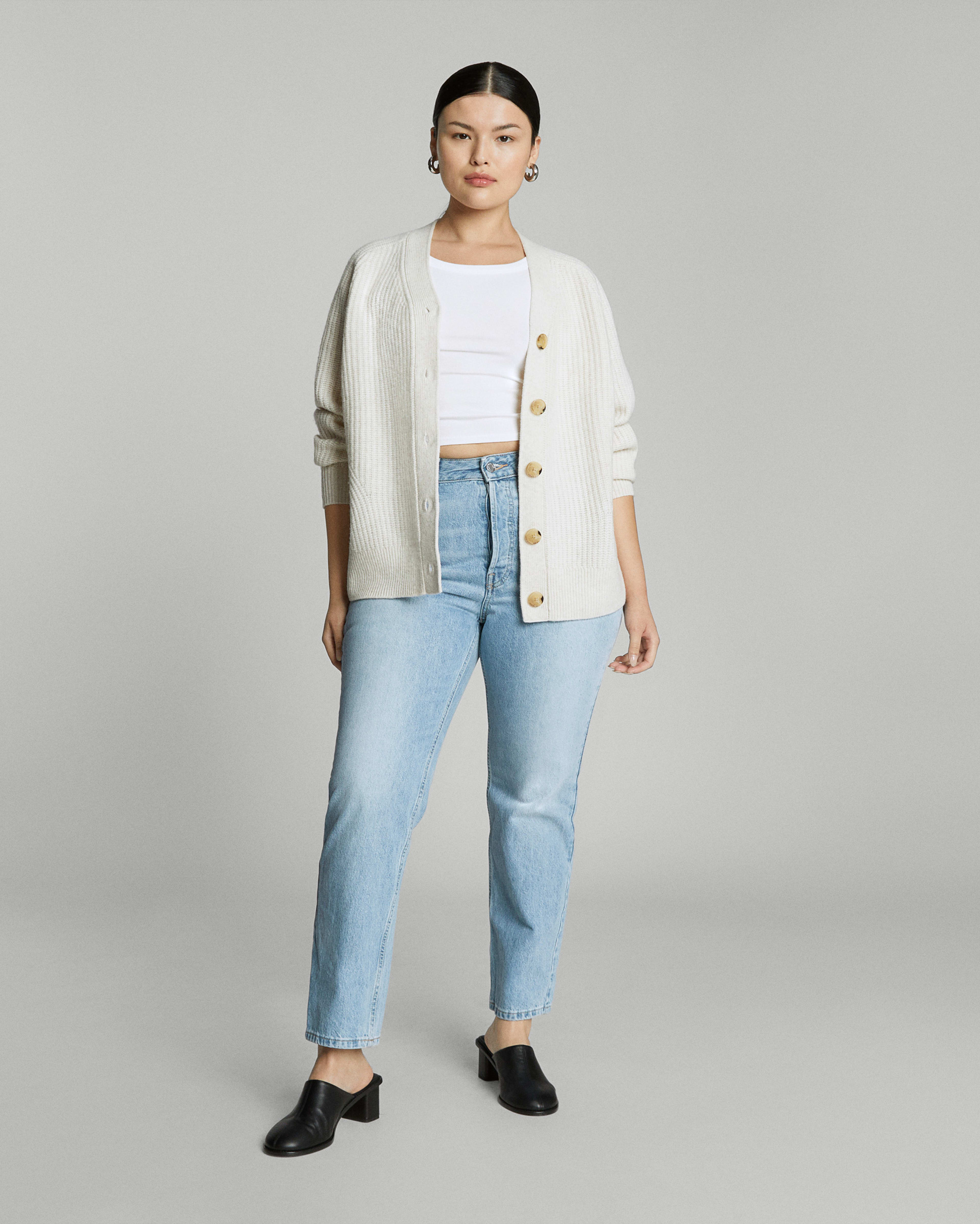 The Felted Merino Cardigan Heathered Oat – Everlane