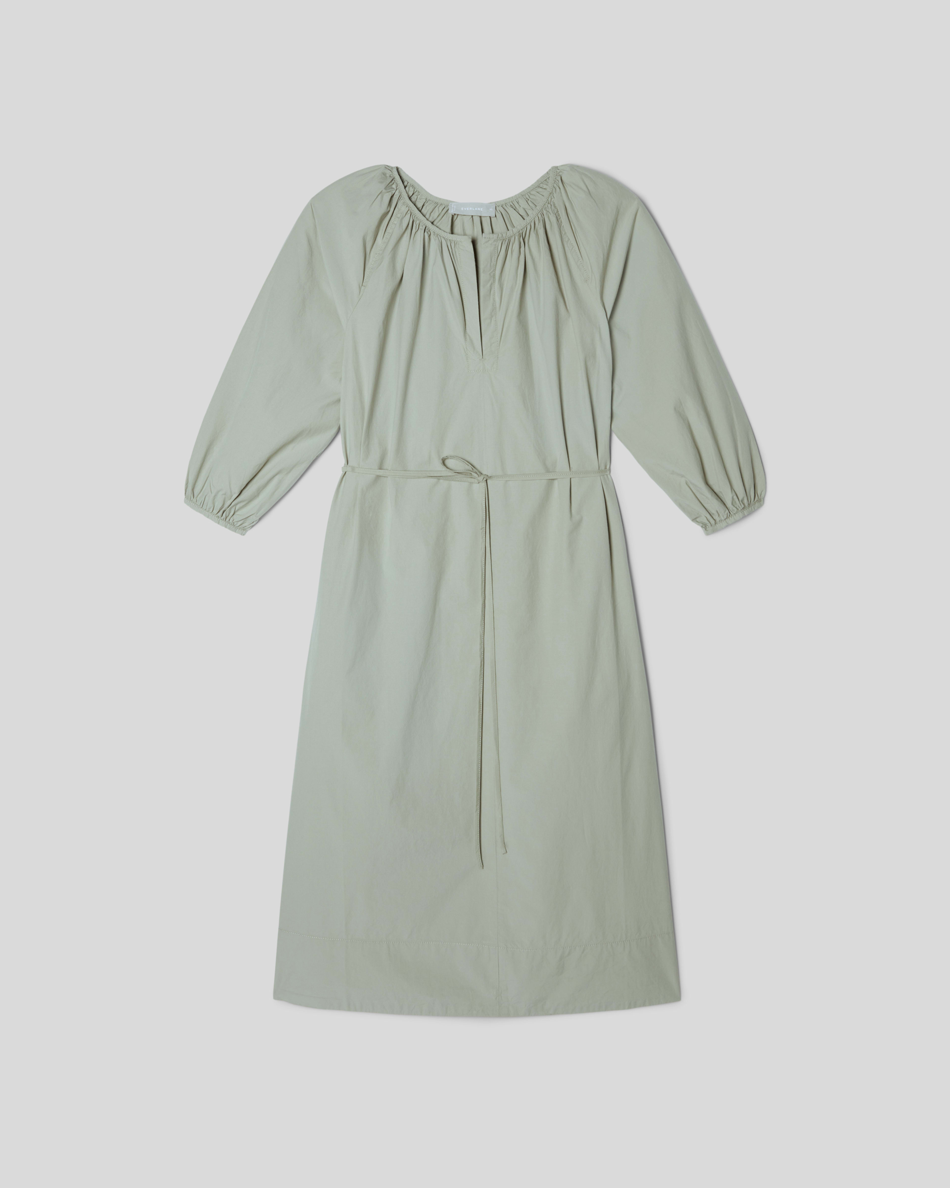 The Raglan Sleeve Poplin Dress Seagrass – Everlane