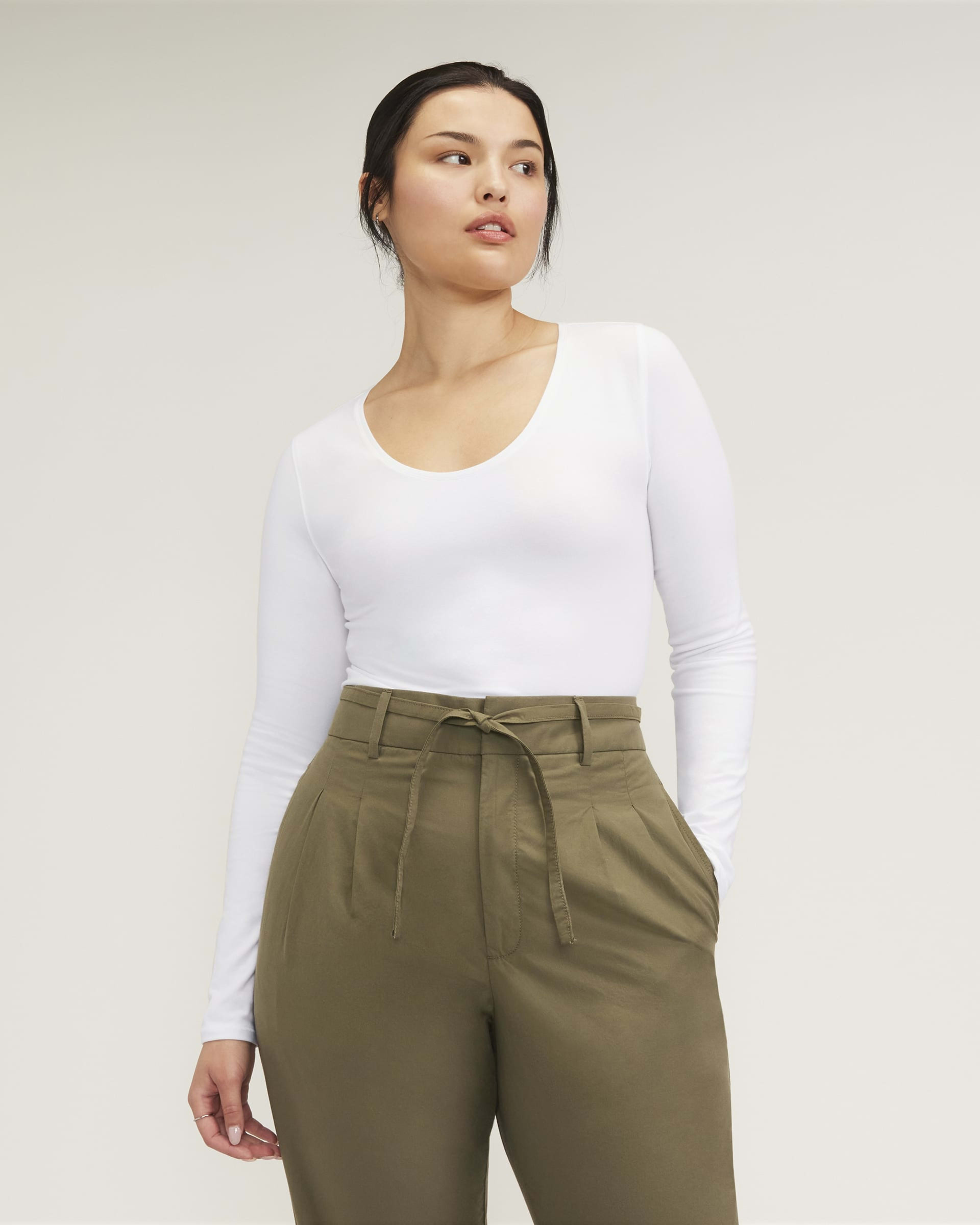 The Supima® Form Ballet Neck Tee White – Everlane