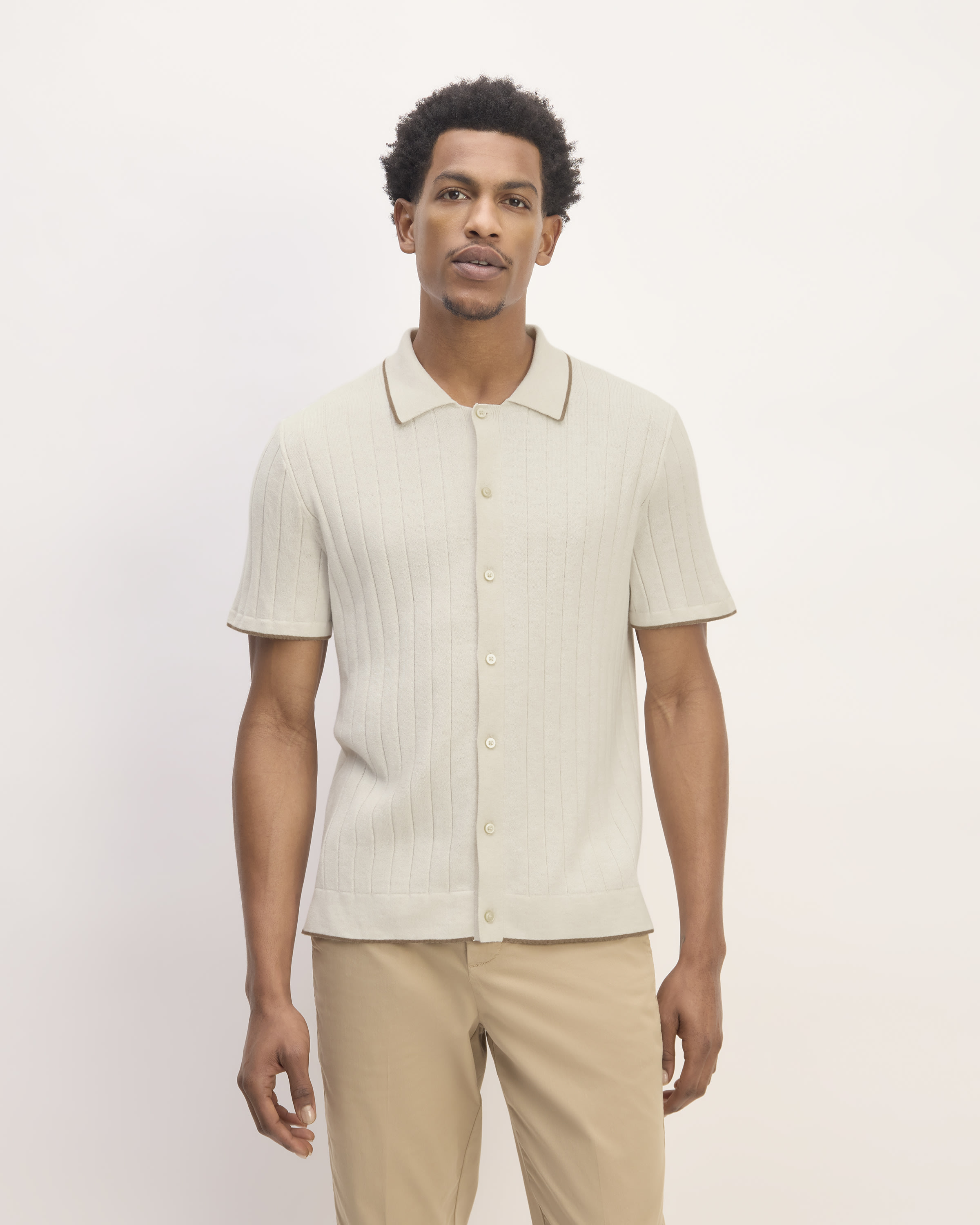 The No-Sweat Button-Down Polo Heathered Canvas – Everlane