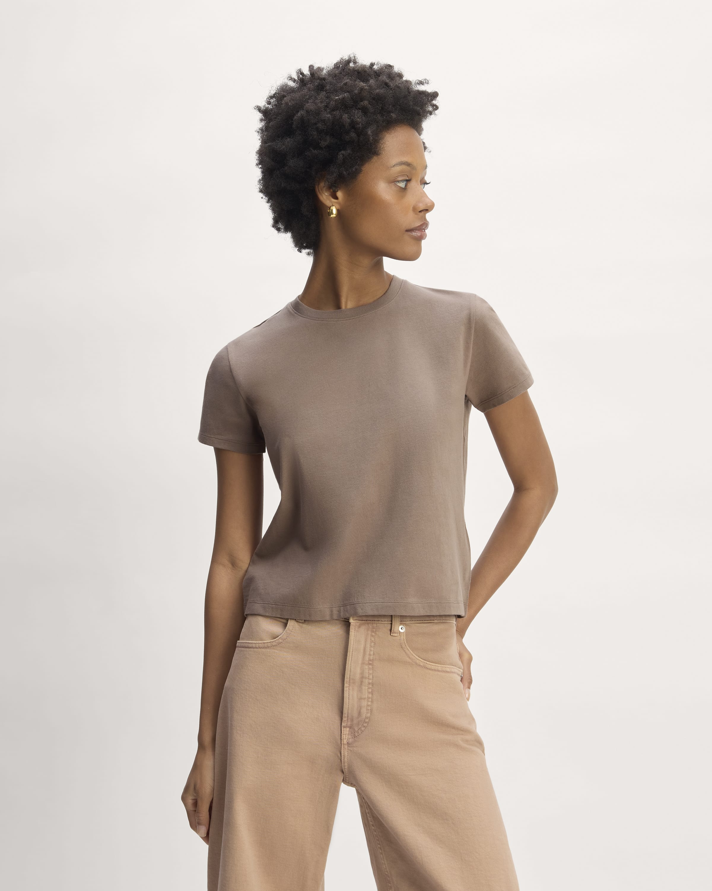 The Box-Cut Tee in Essential Cotton Clay – Everlane
