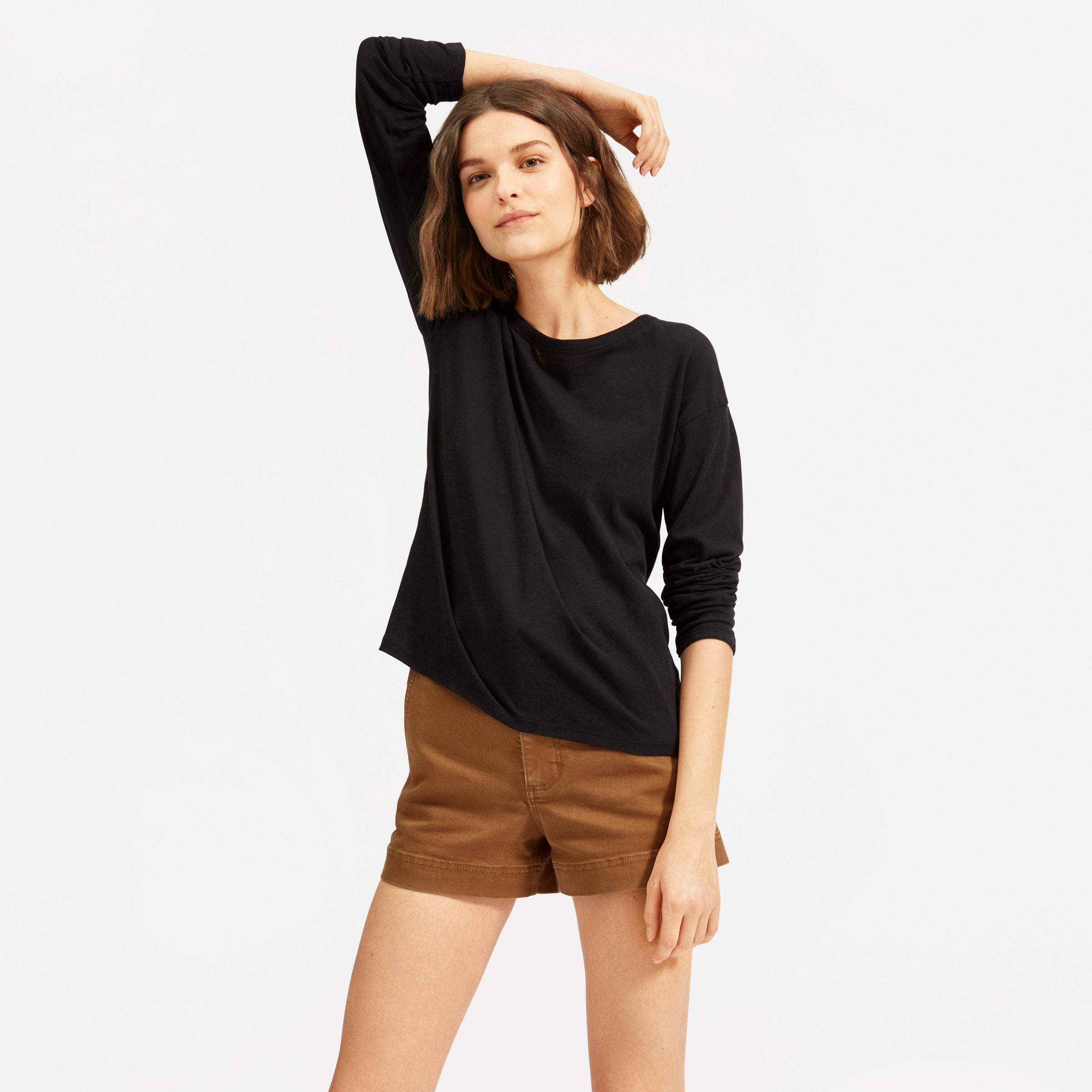 The Air Long-Sleeve Tee Black – Everlane