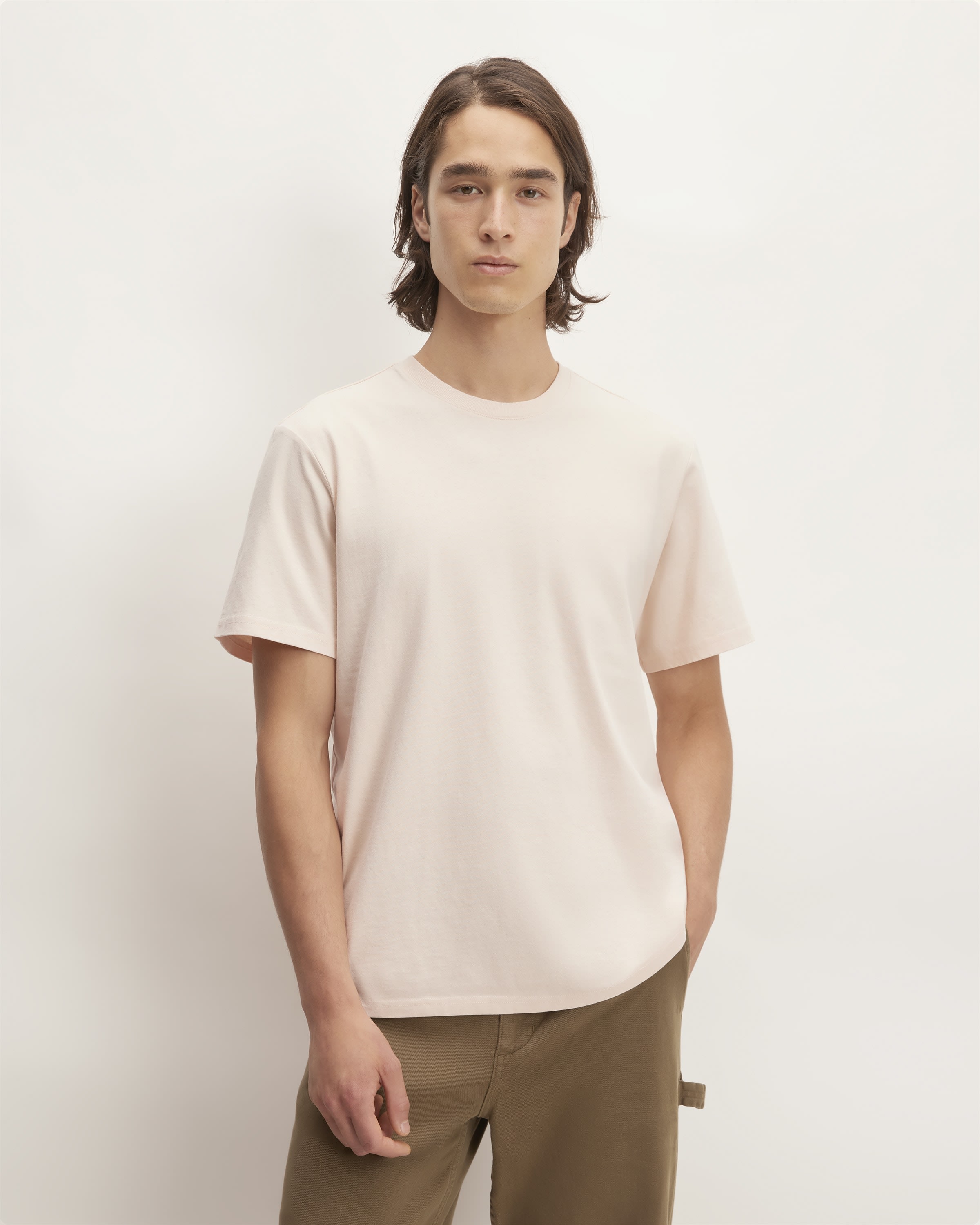 The Premium-Weight Crew | Uniform Whisper Pink – Everlane
