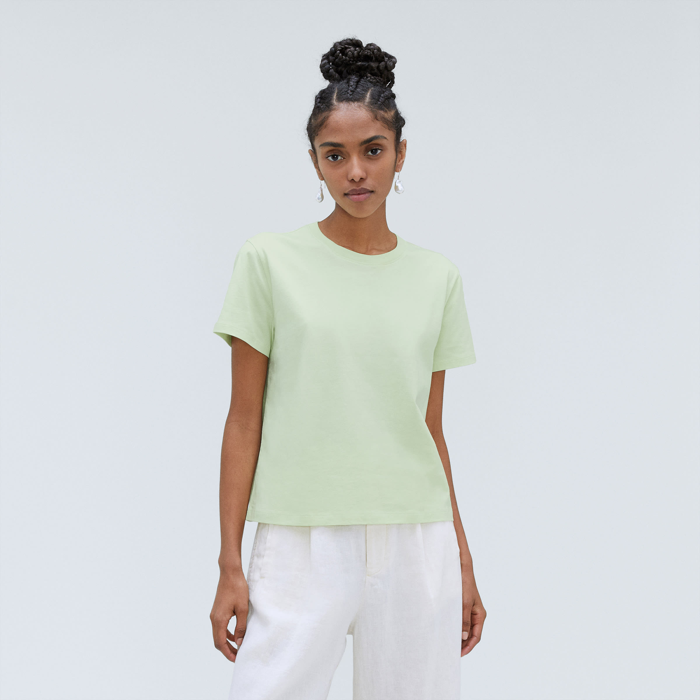The Organic Cotton Box-Cut Tee Seafoam Green – Everlane