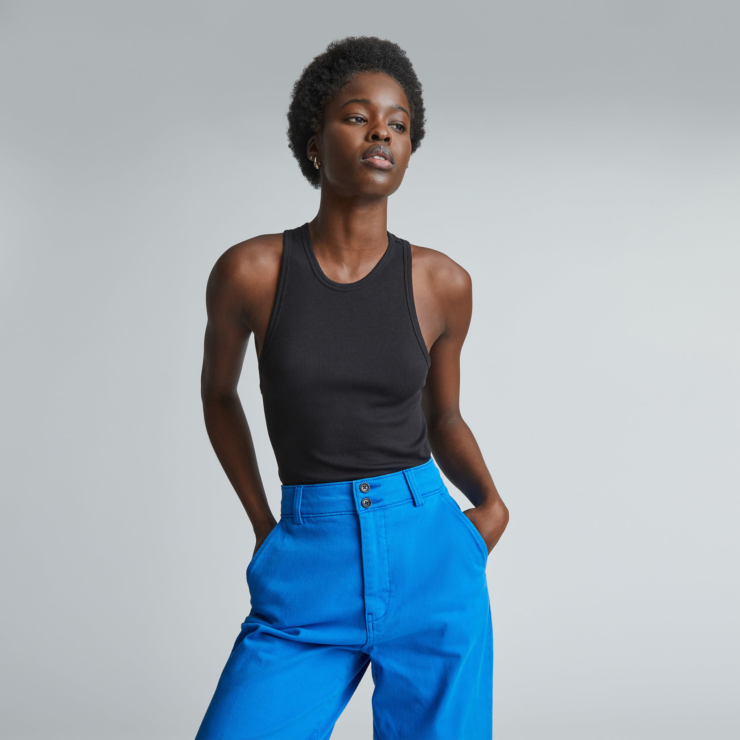 The Supima® Micro-Rib Racerback Tank Black – Everlane