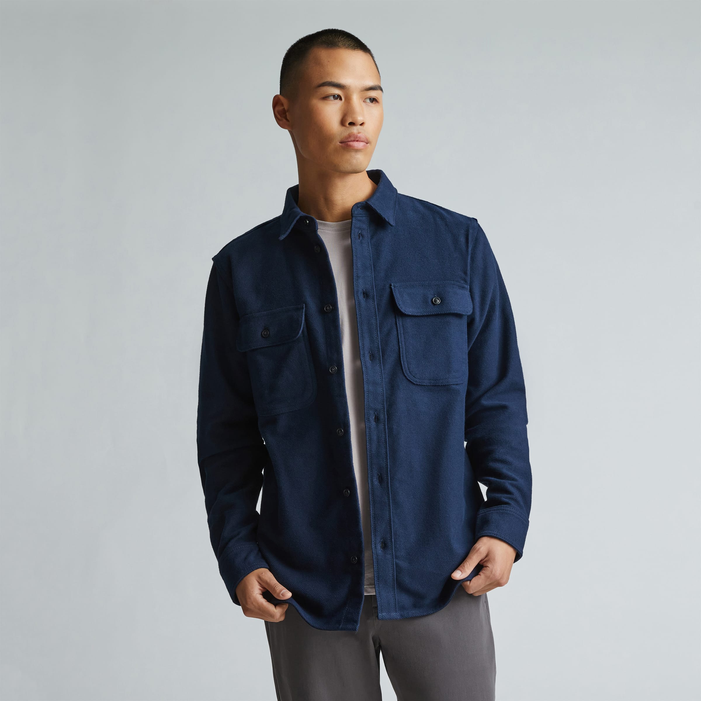 The Heavyweight Overshirt | Uniform Deep Navy – Everlane