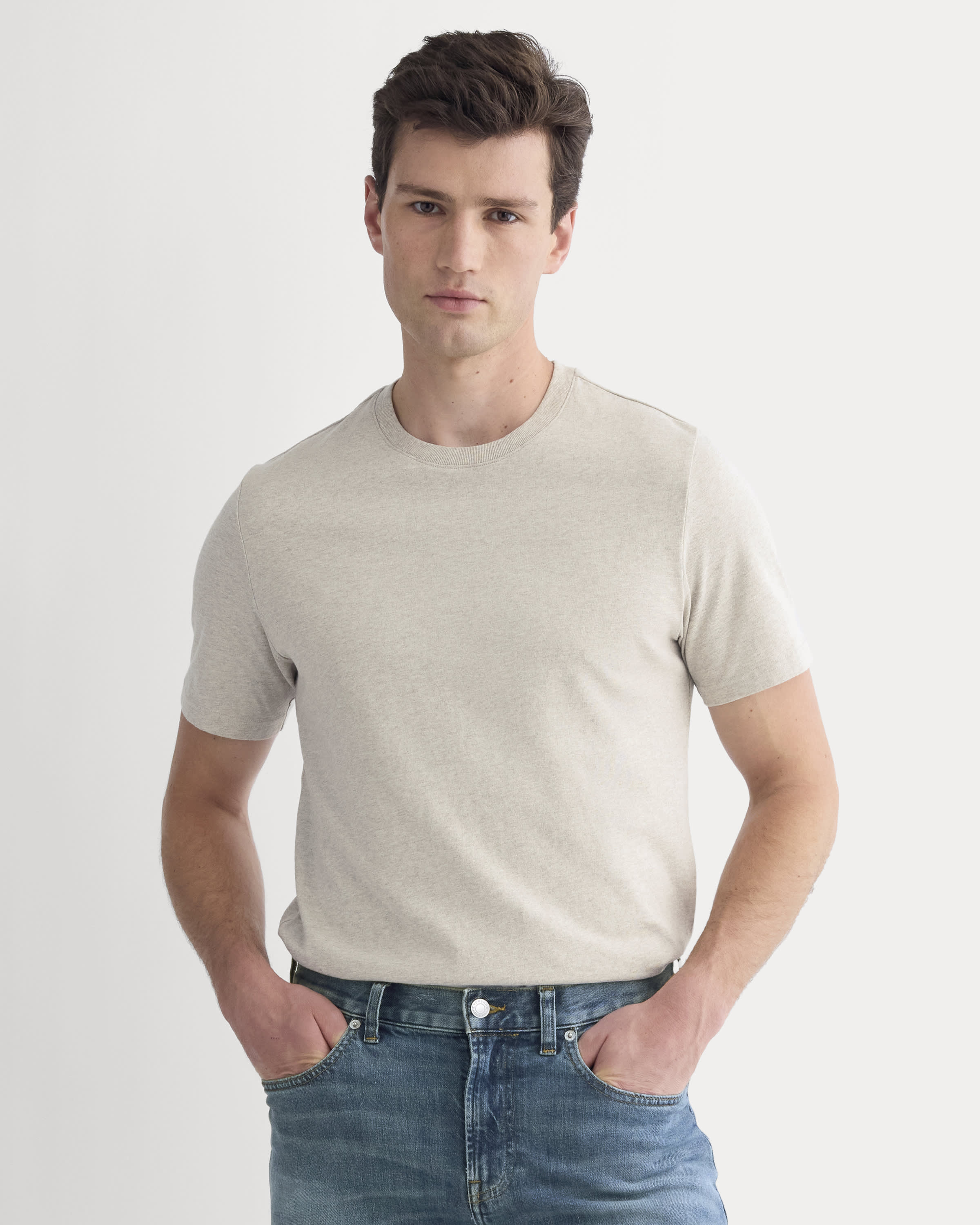 Classic Tee Heathered Oatmeal – Everlane