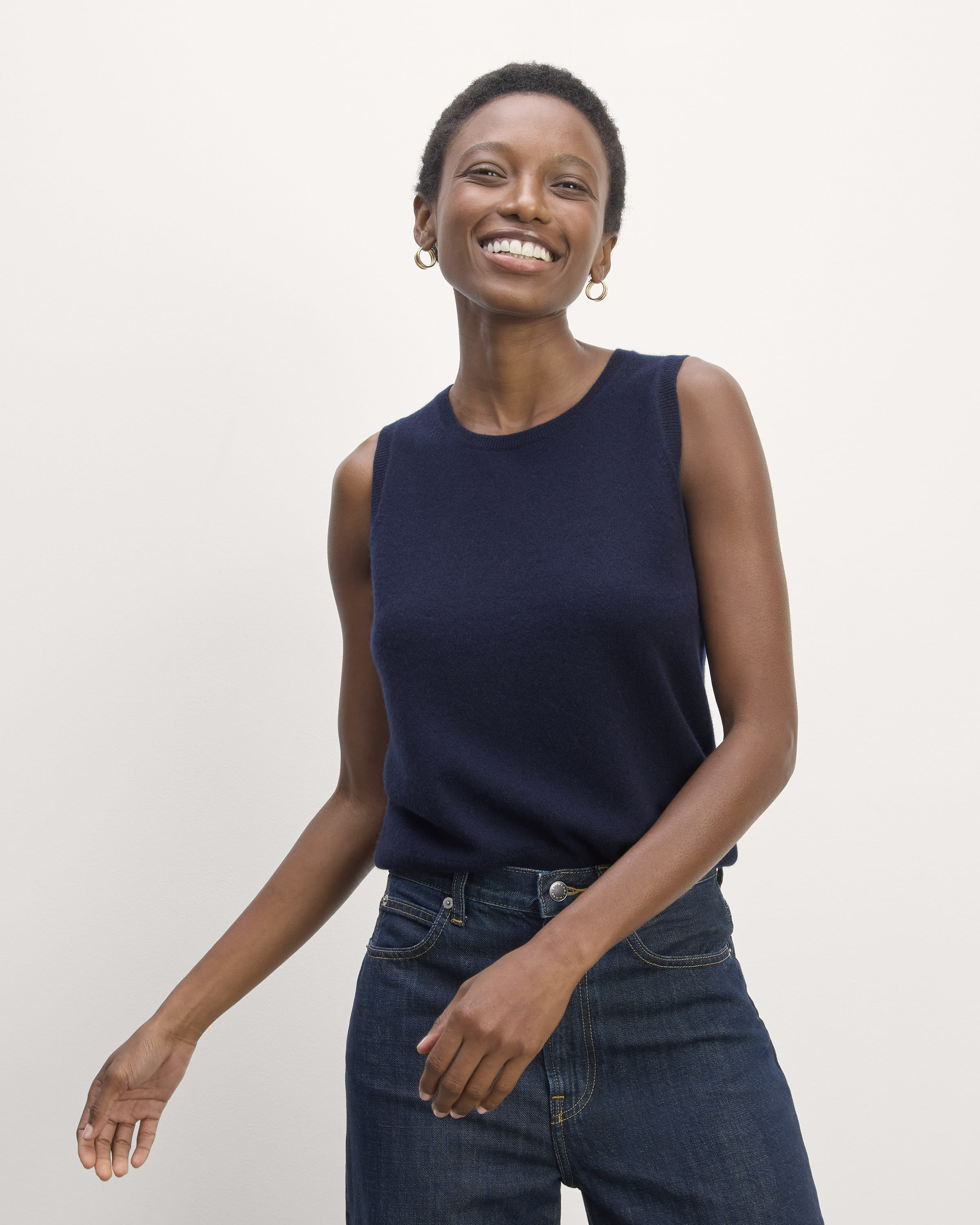 The Classic Tank in Cashmere Navy – Everlane